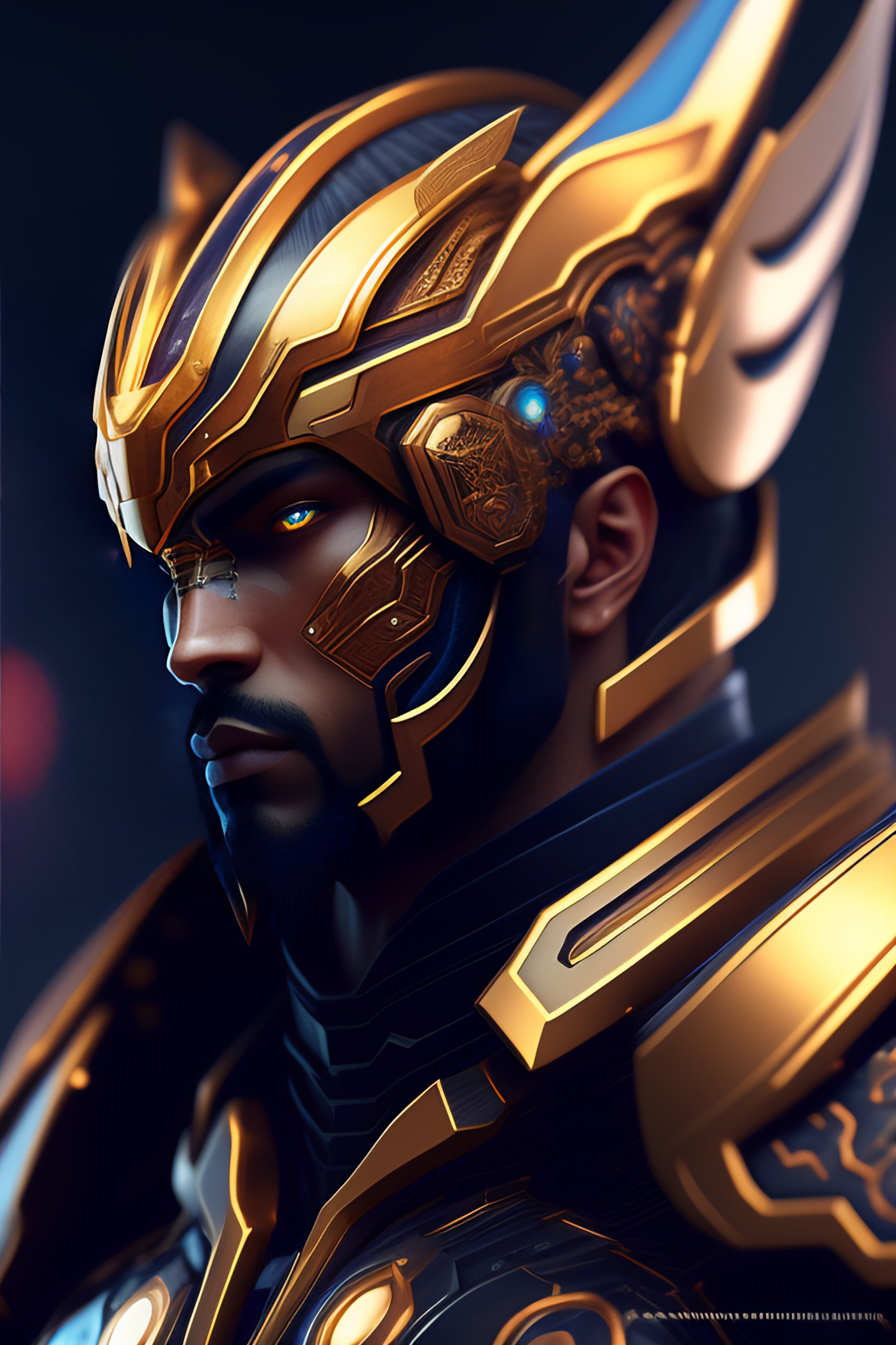 Lexica - Symmetry!! portrait of cyberpunk alien male emperor mecha in ...