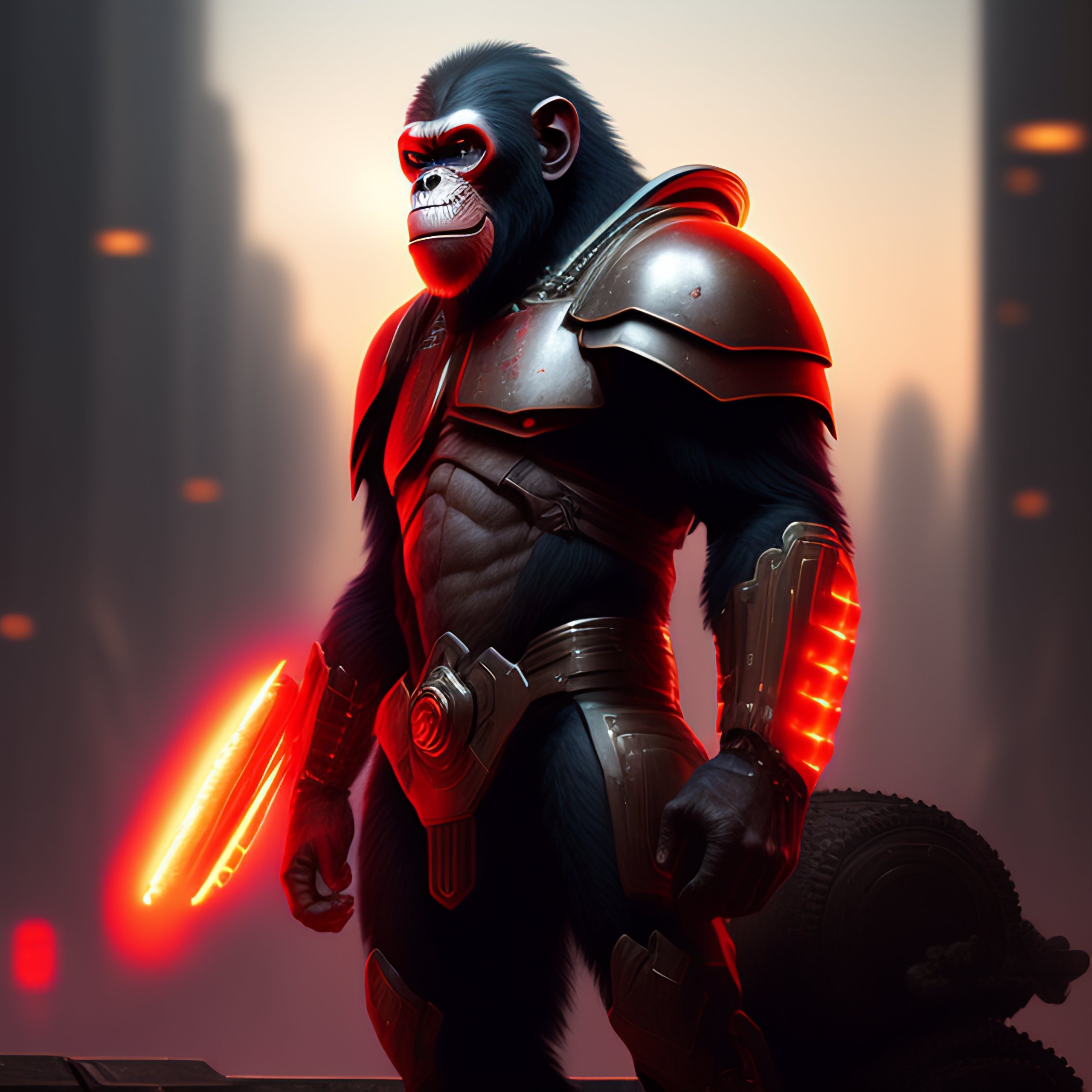 Lexica - A biomechanical cyborg bored ape from planet of the apes, with ...