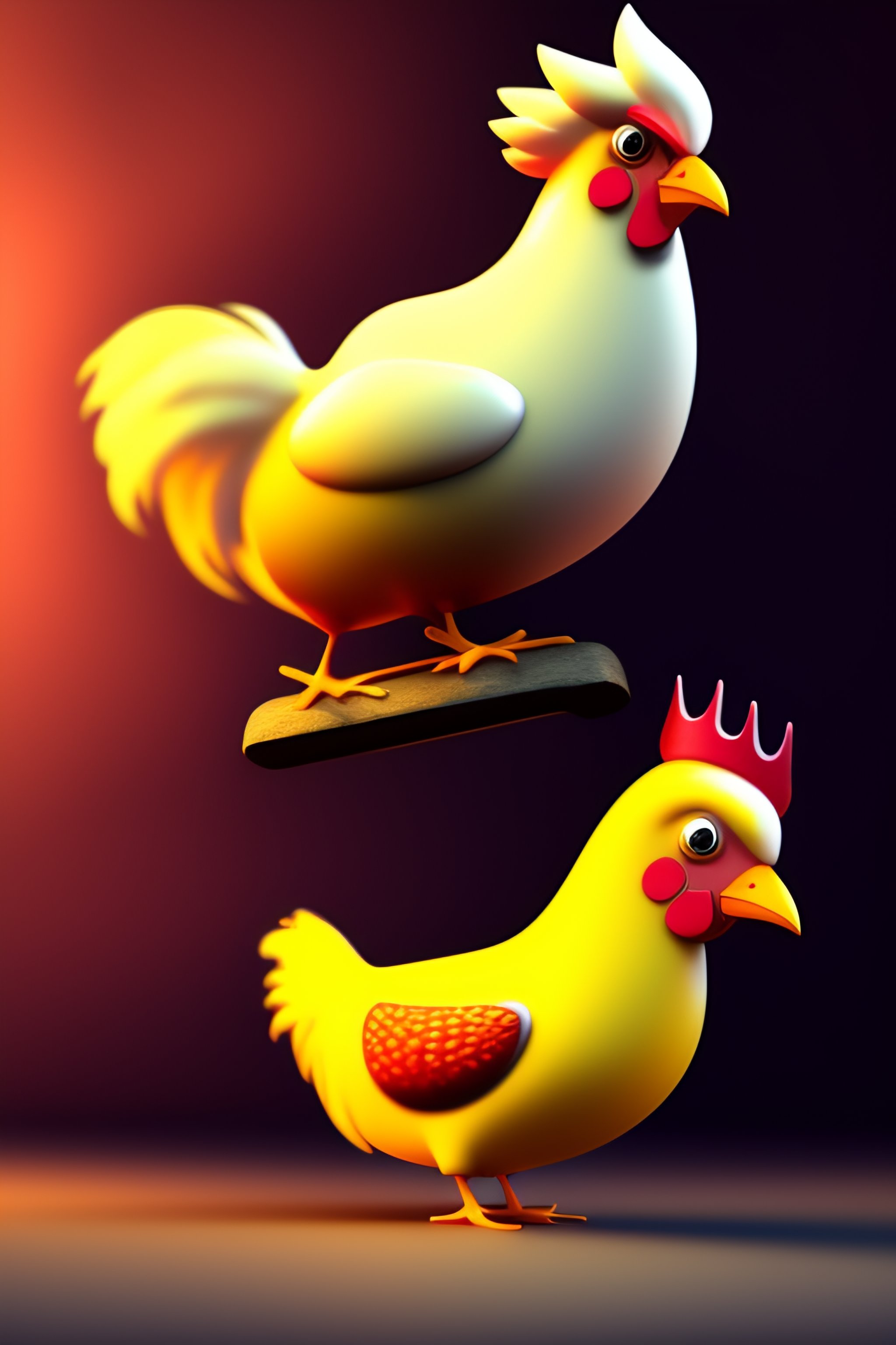 Lexica - Stupid Chicken. 3D Cartoon