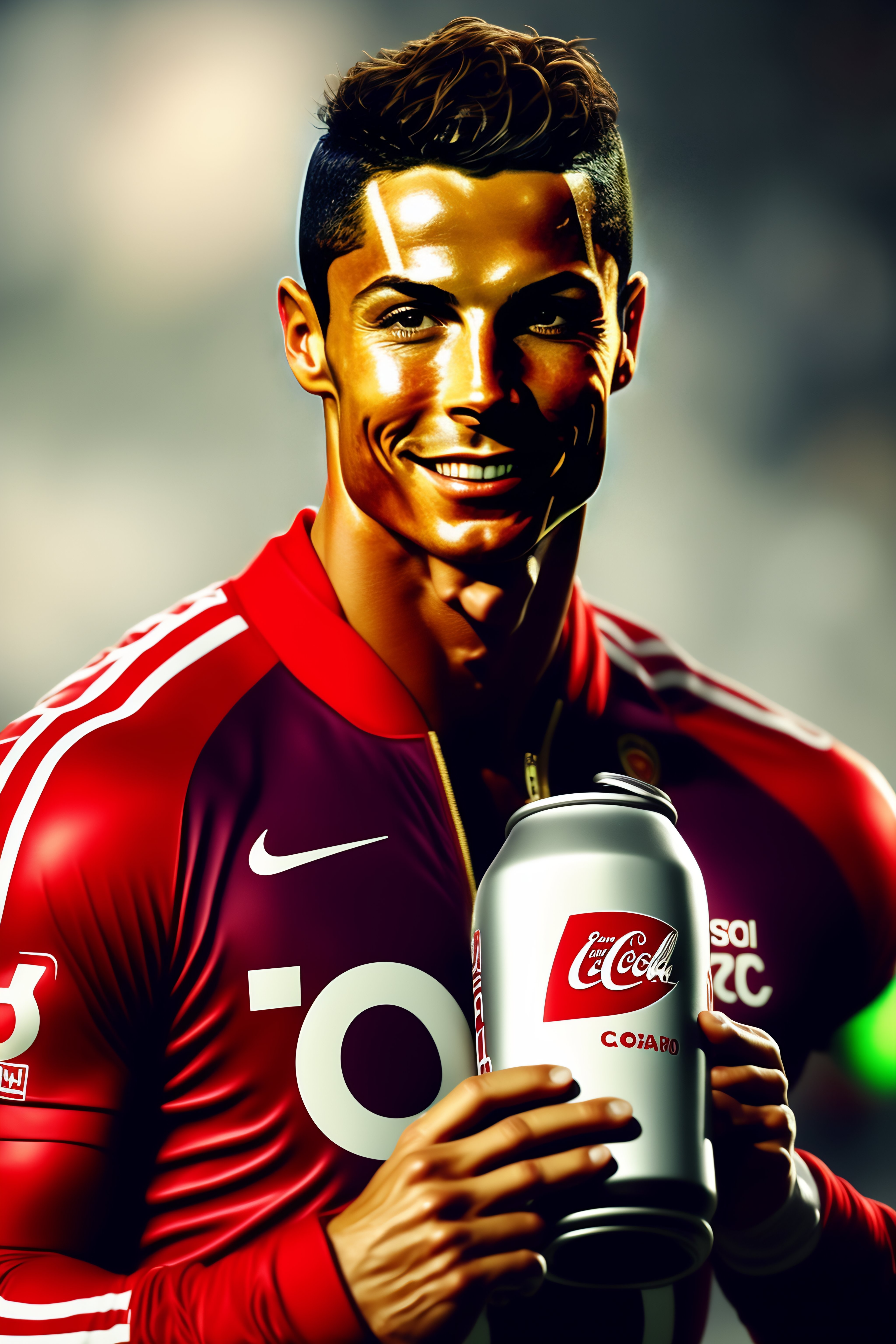 Lexica - Cristiano Ronaldo with coca cola in hand