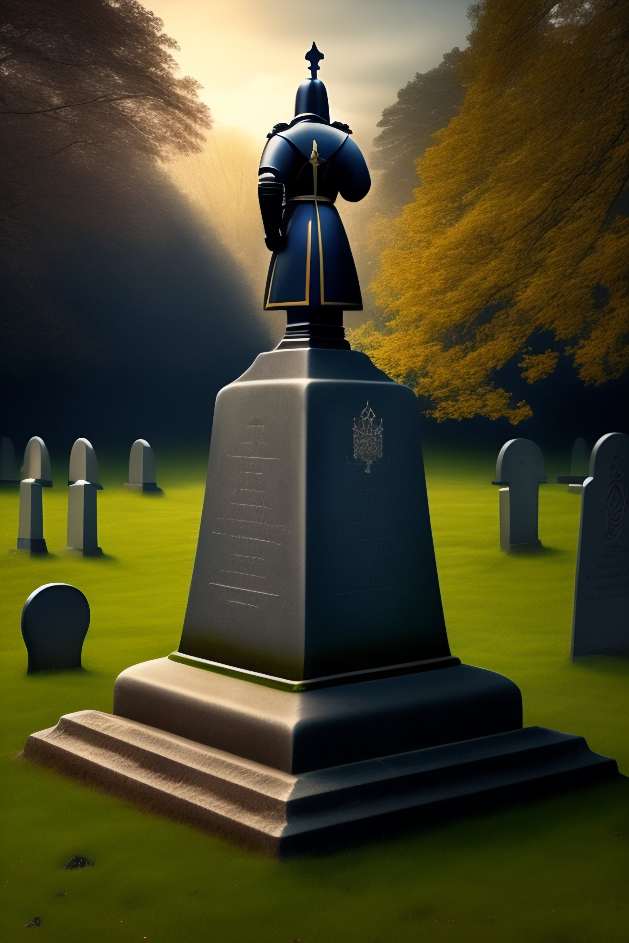 Lexica - A gravestone with a rook, a knight and a queen from the game ...