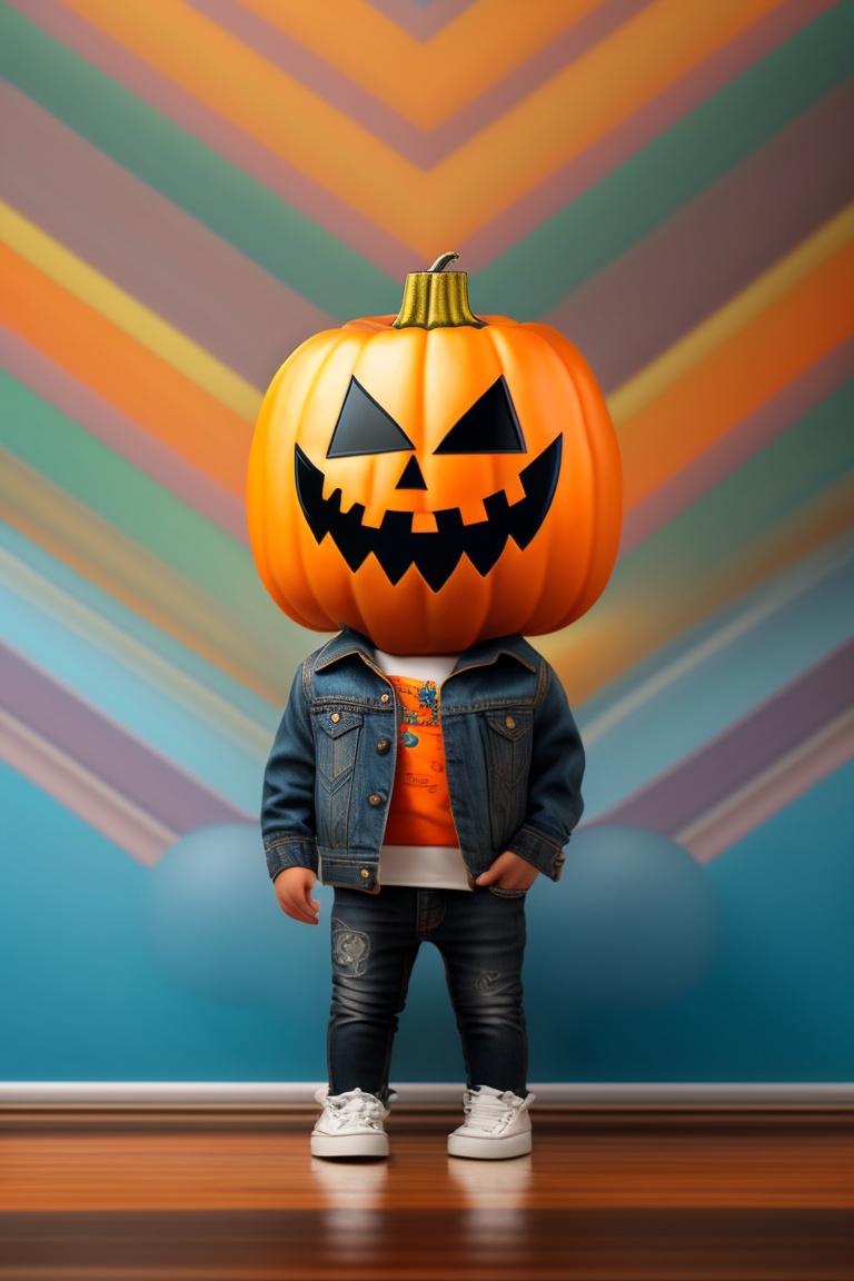 Lexica - Graffiti cute pumpkin head full body small,paint detailed