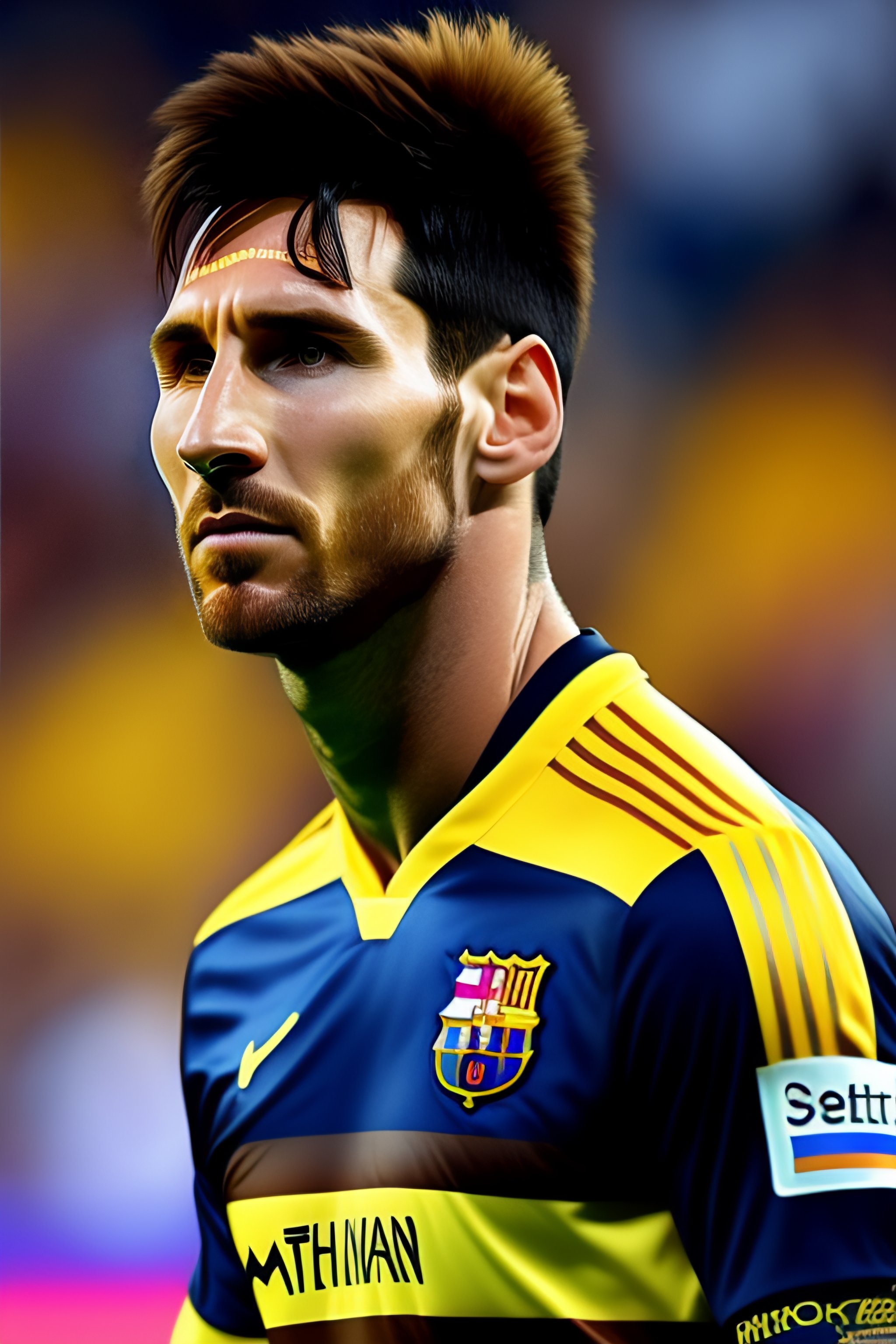 Lexica - Lionel Messi is a small, slender man with short, spiky black ...