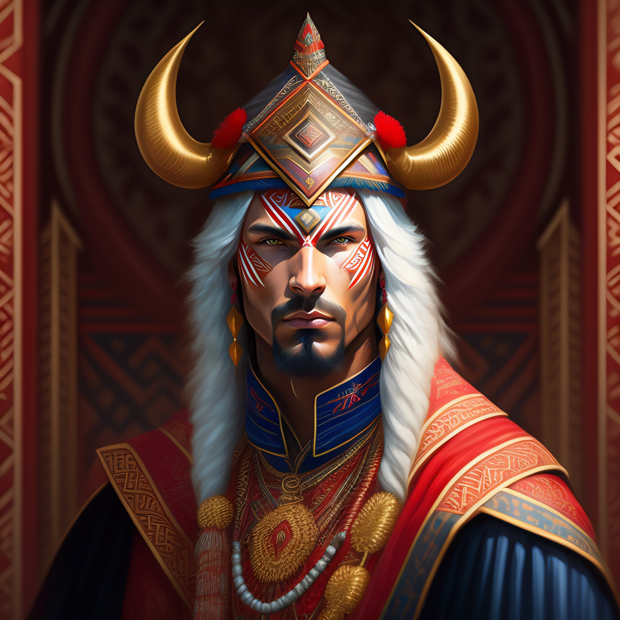 Lexica - A long shot of an unknown mystical slavic man wearing a wooden ...