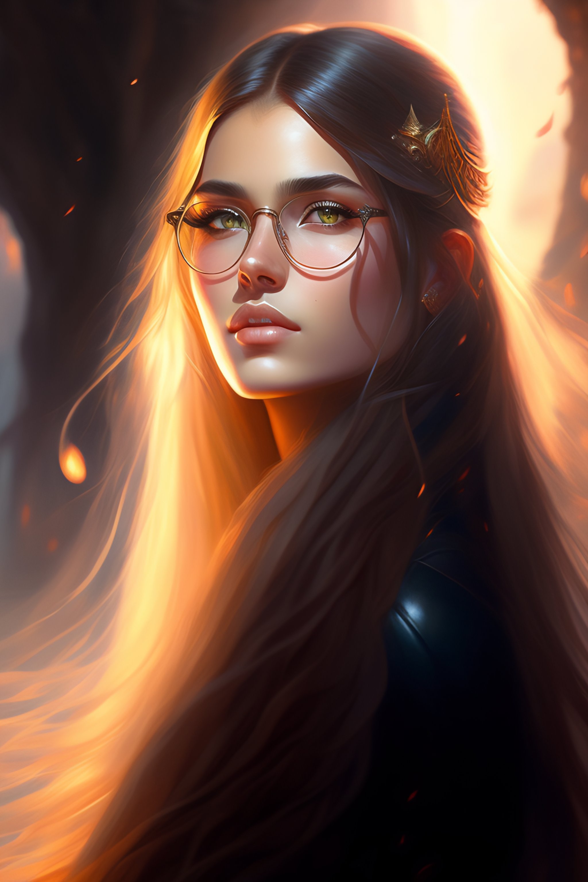 Lexica - Girl with long straight hair, fantasy style, portrait ...