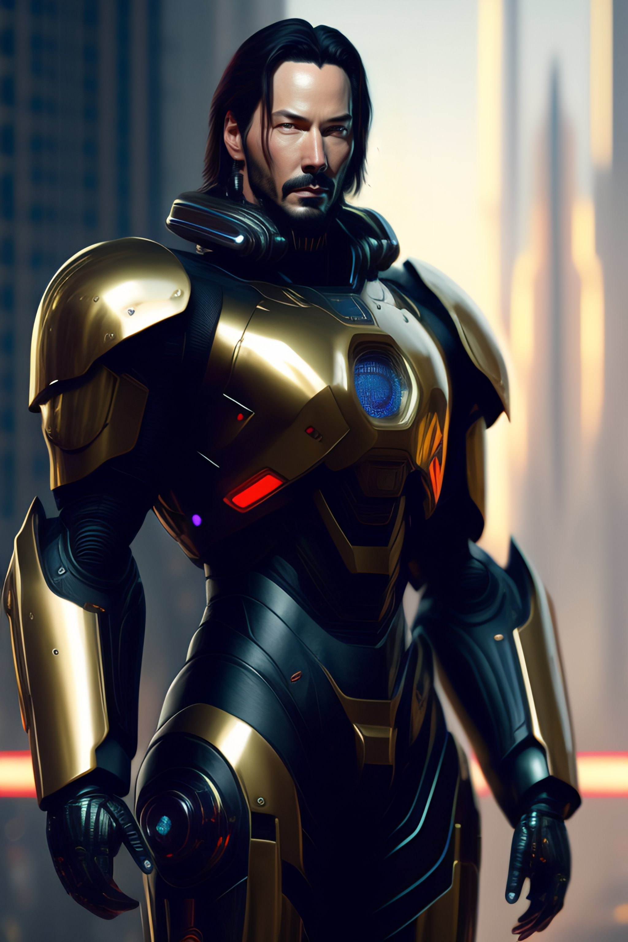Lexica - A Keanu Reeves, realistic scifi cyberpunk power armor robot ...