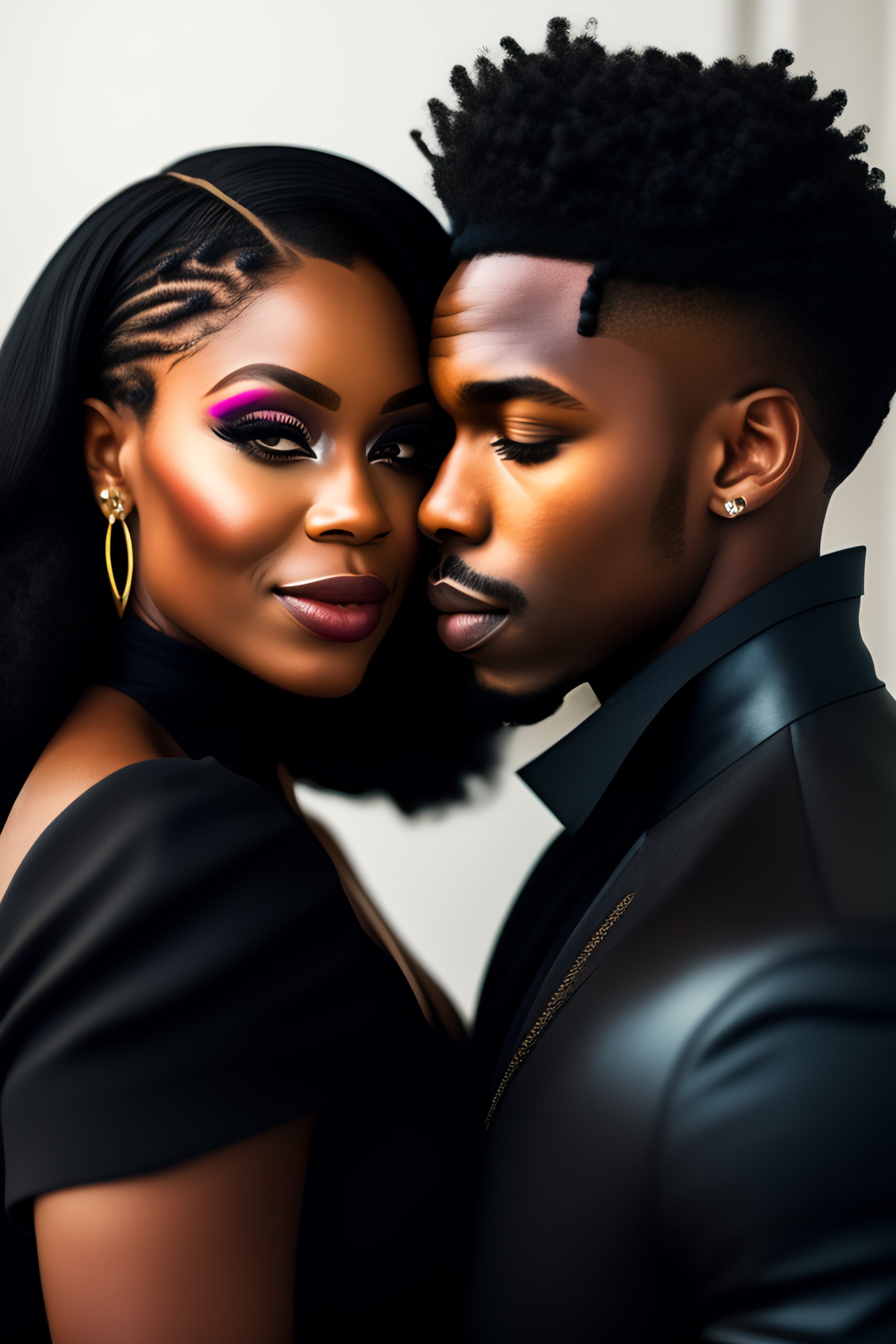 Lexica - Young black couple dressed in black