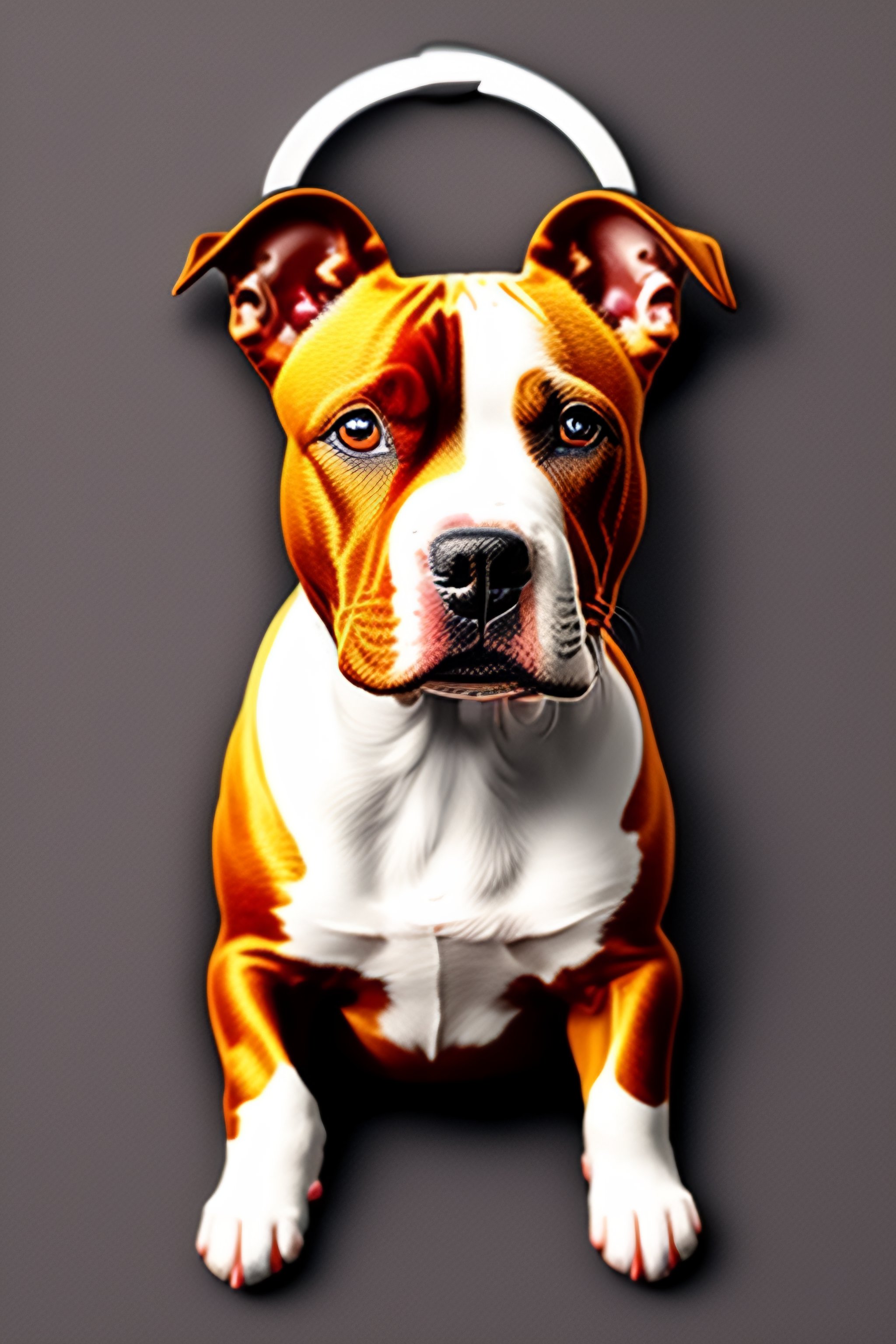 Lexica - American staffordshire terrier, white-red, photo, buffy keychain