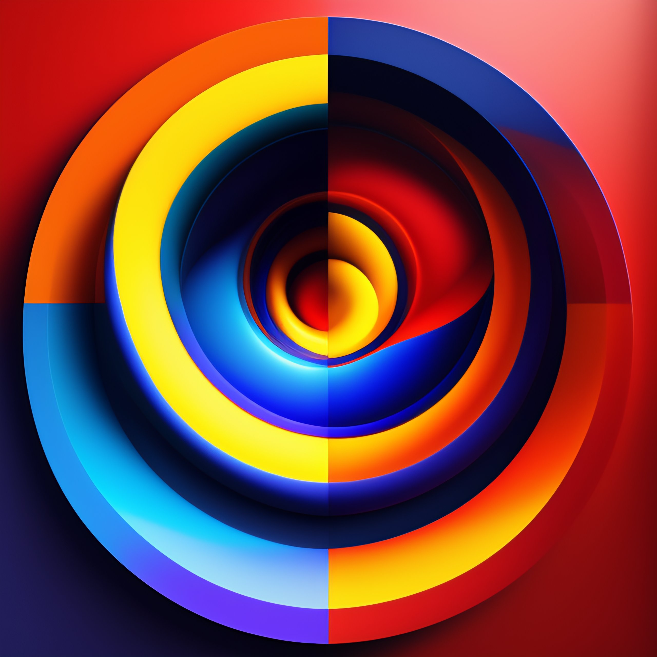 Lexica - An intergallactic portal blending red blue and yellow colors