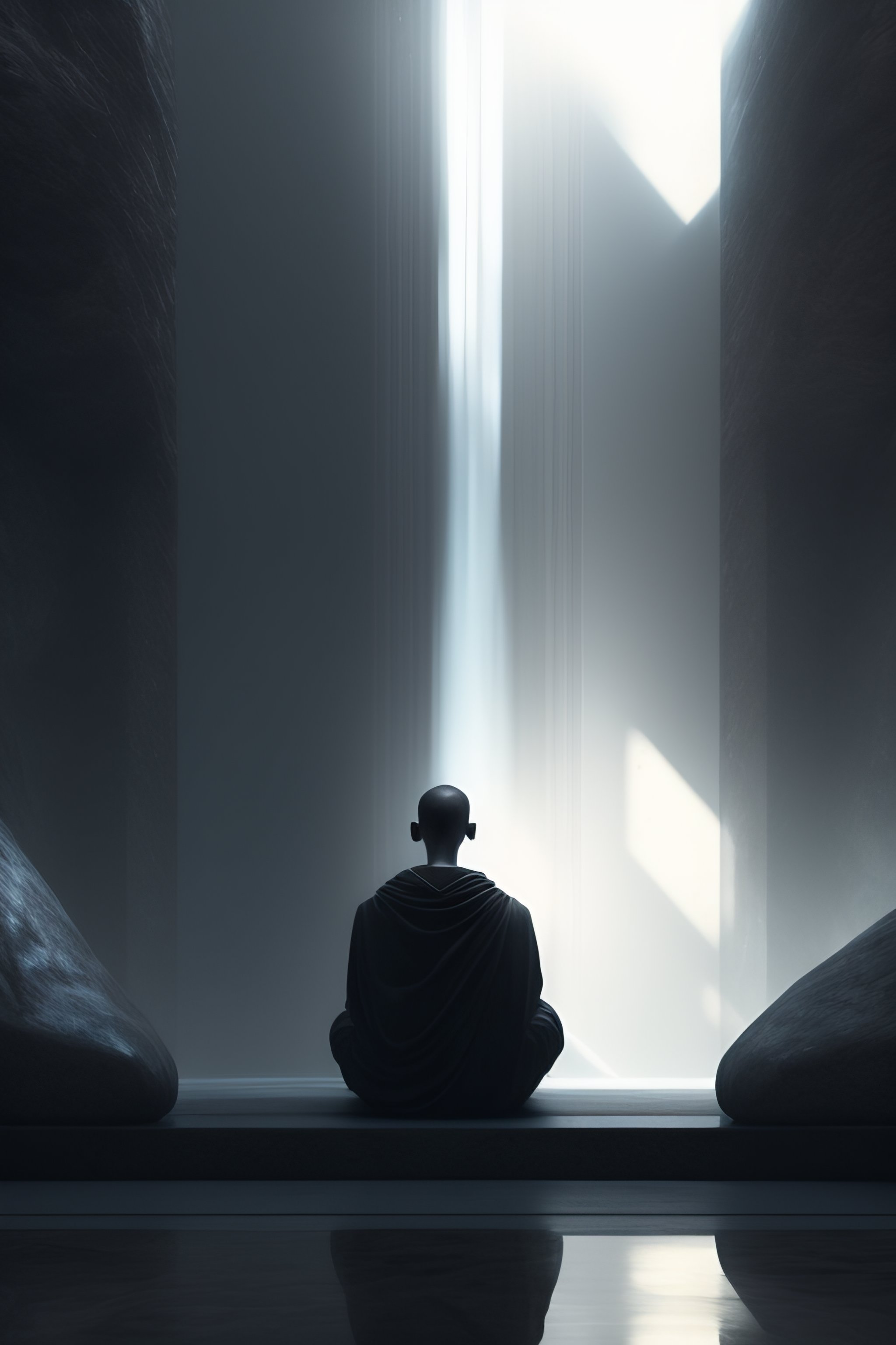 Lexica - A monk god meditating in a empty void, fantasy, trending on ...