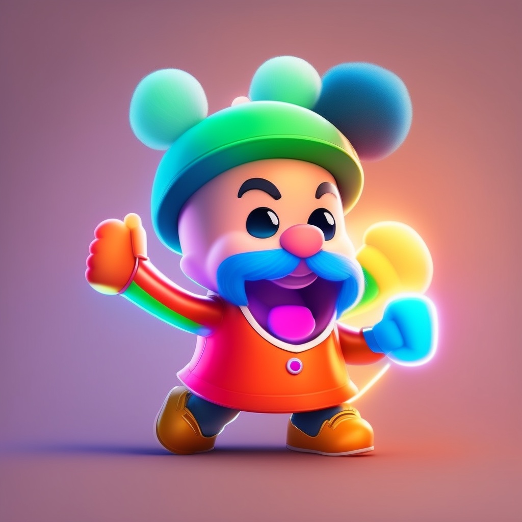 Lexica - Craft a character that exudes laughter, pointing animatedly at ...