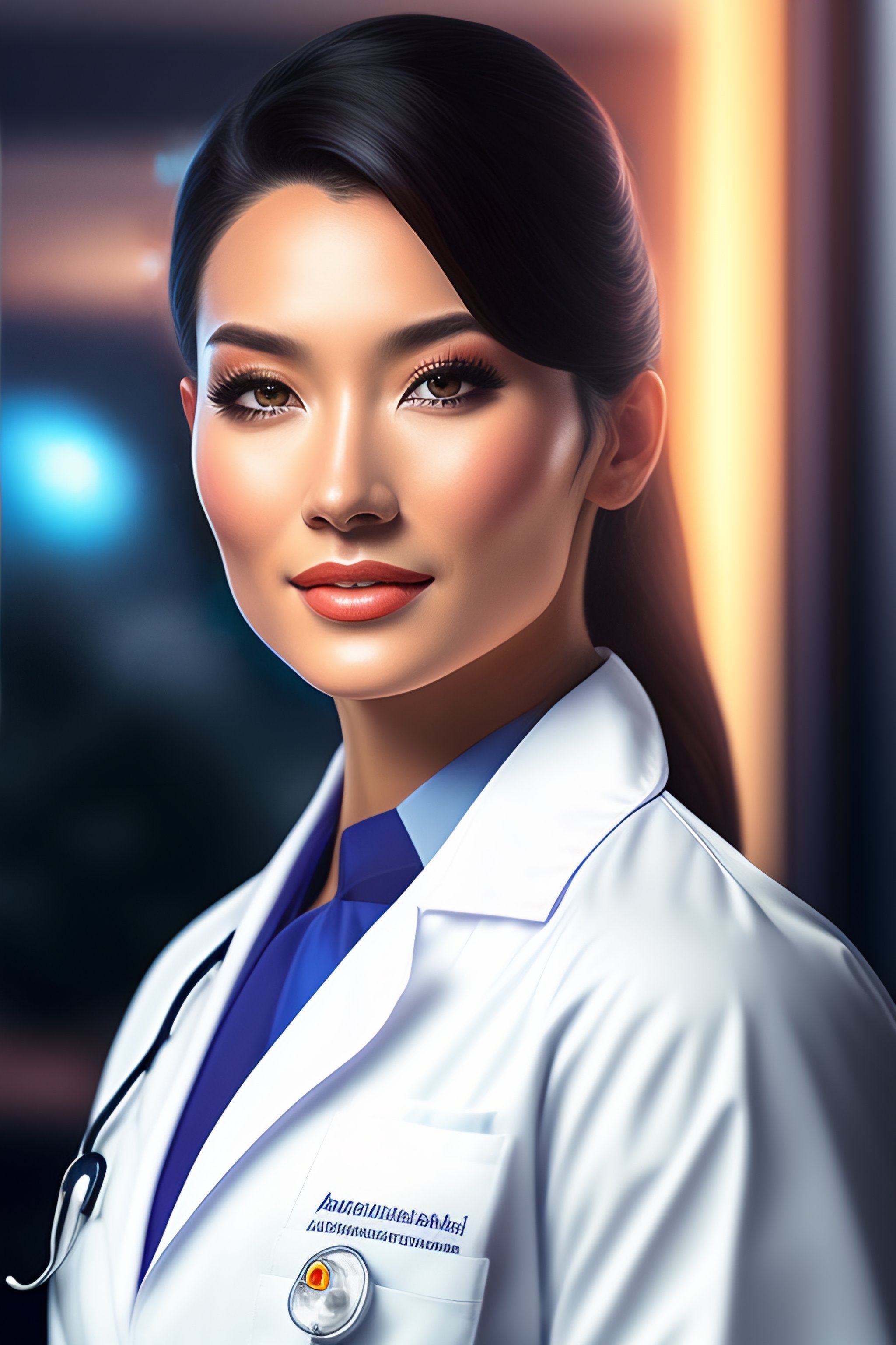 Lexica - Photo of a realistic gorgeous young doctor wearing a doctors ...