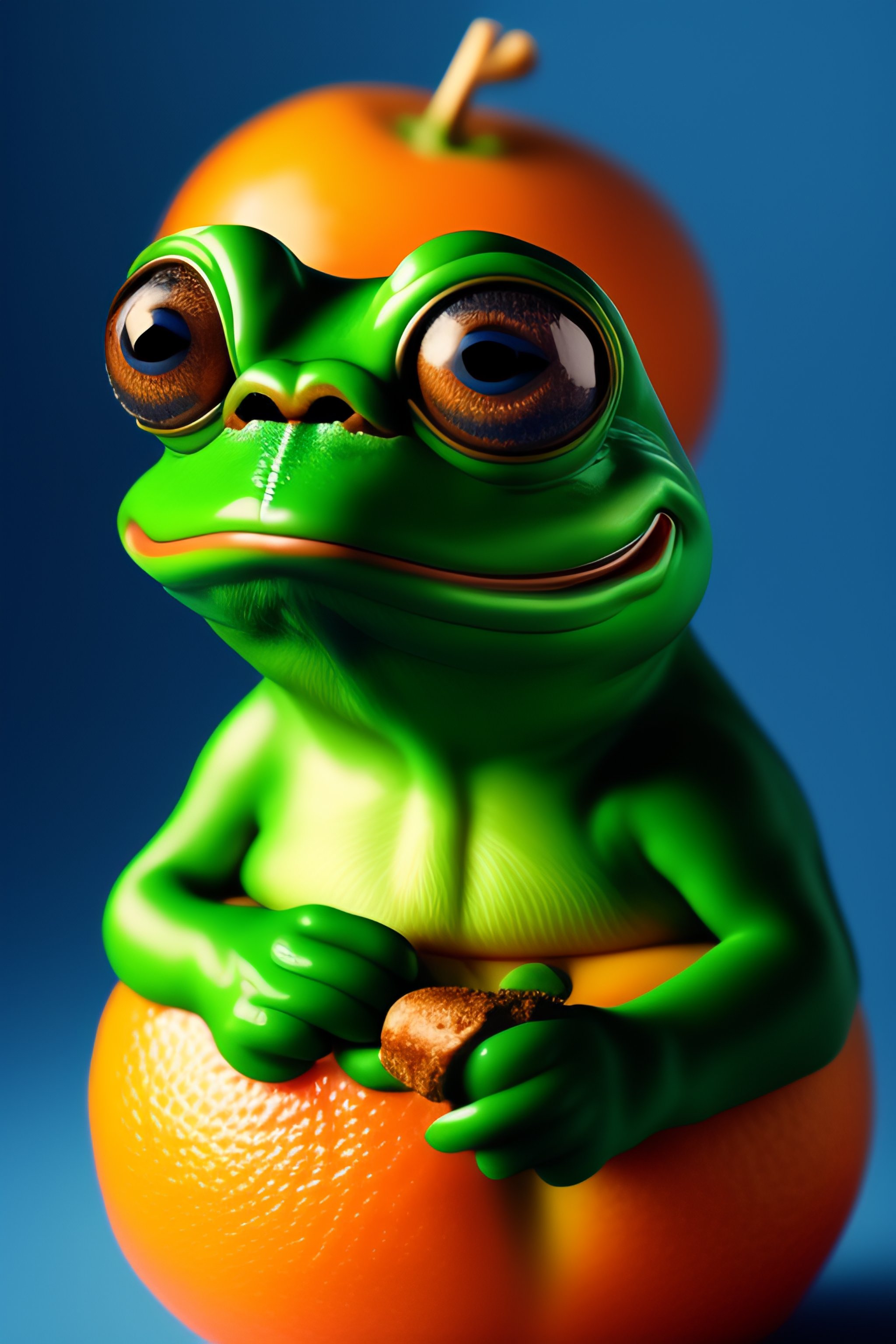 Lexica - 8k representation of pepe the frog smoking a cigar, blue ...