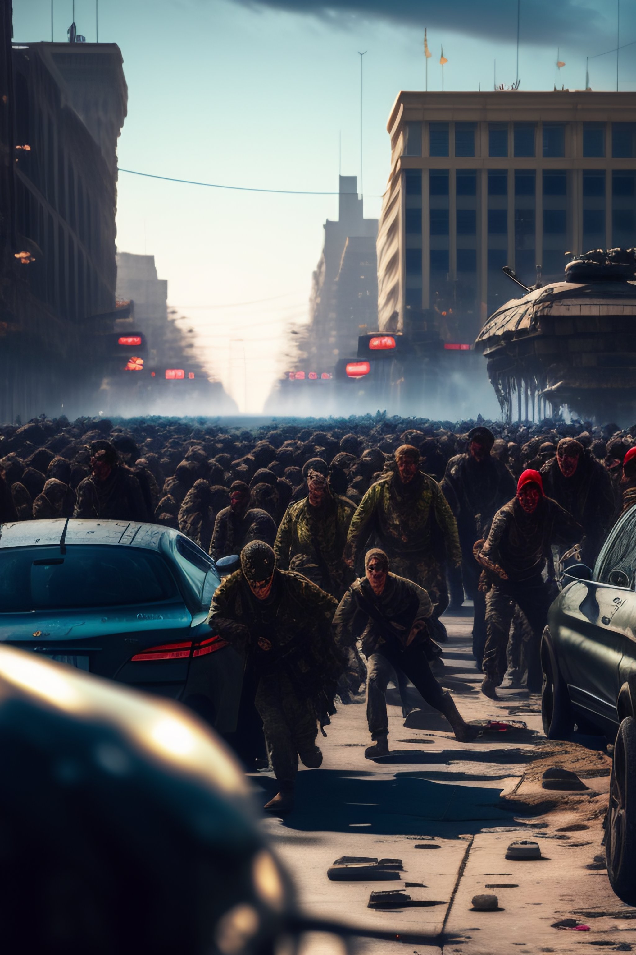 Lexica - Zombies attacking survivors in new your city, surrealism ...