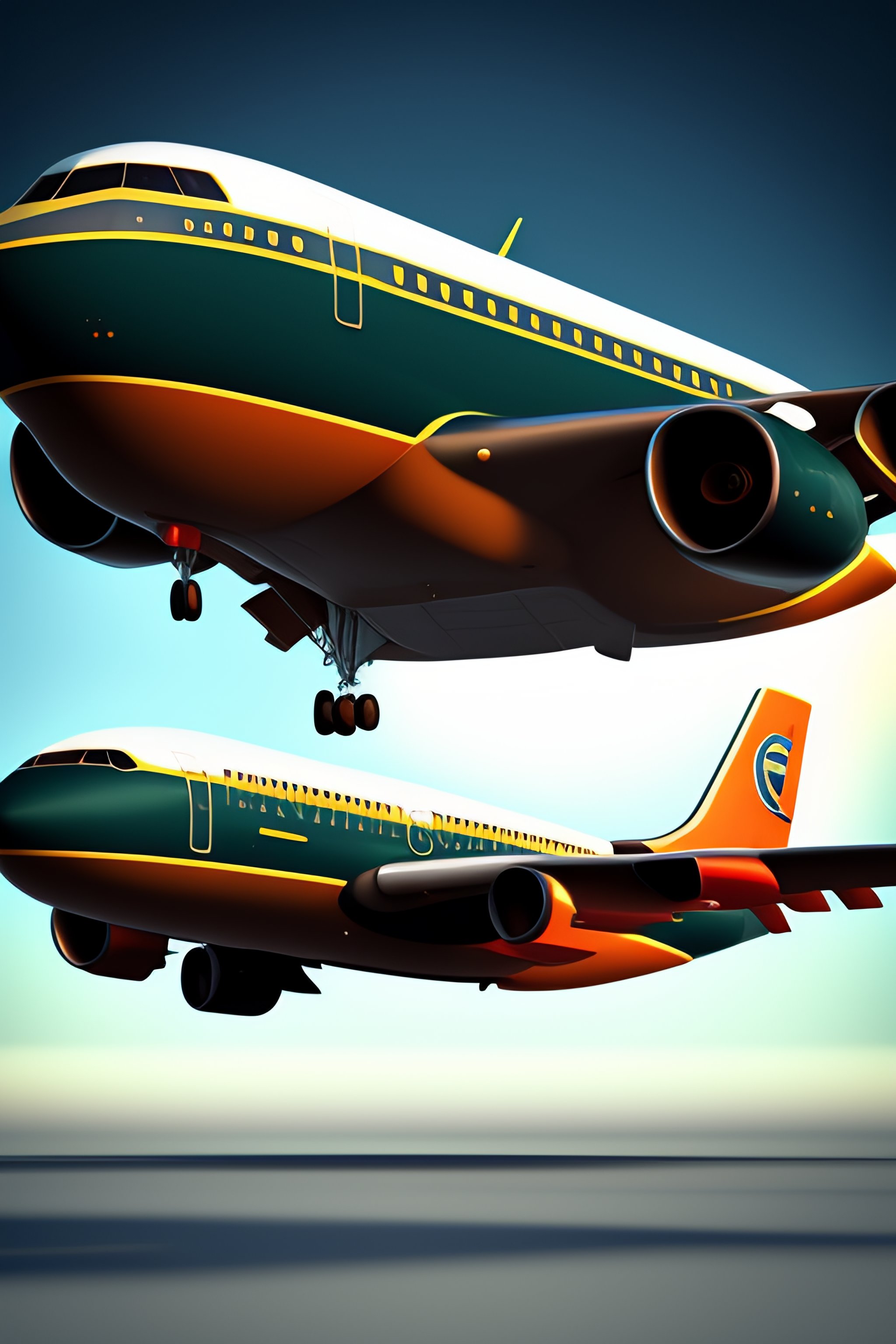 Lexica - A retro plane, 3D render