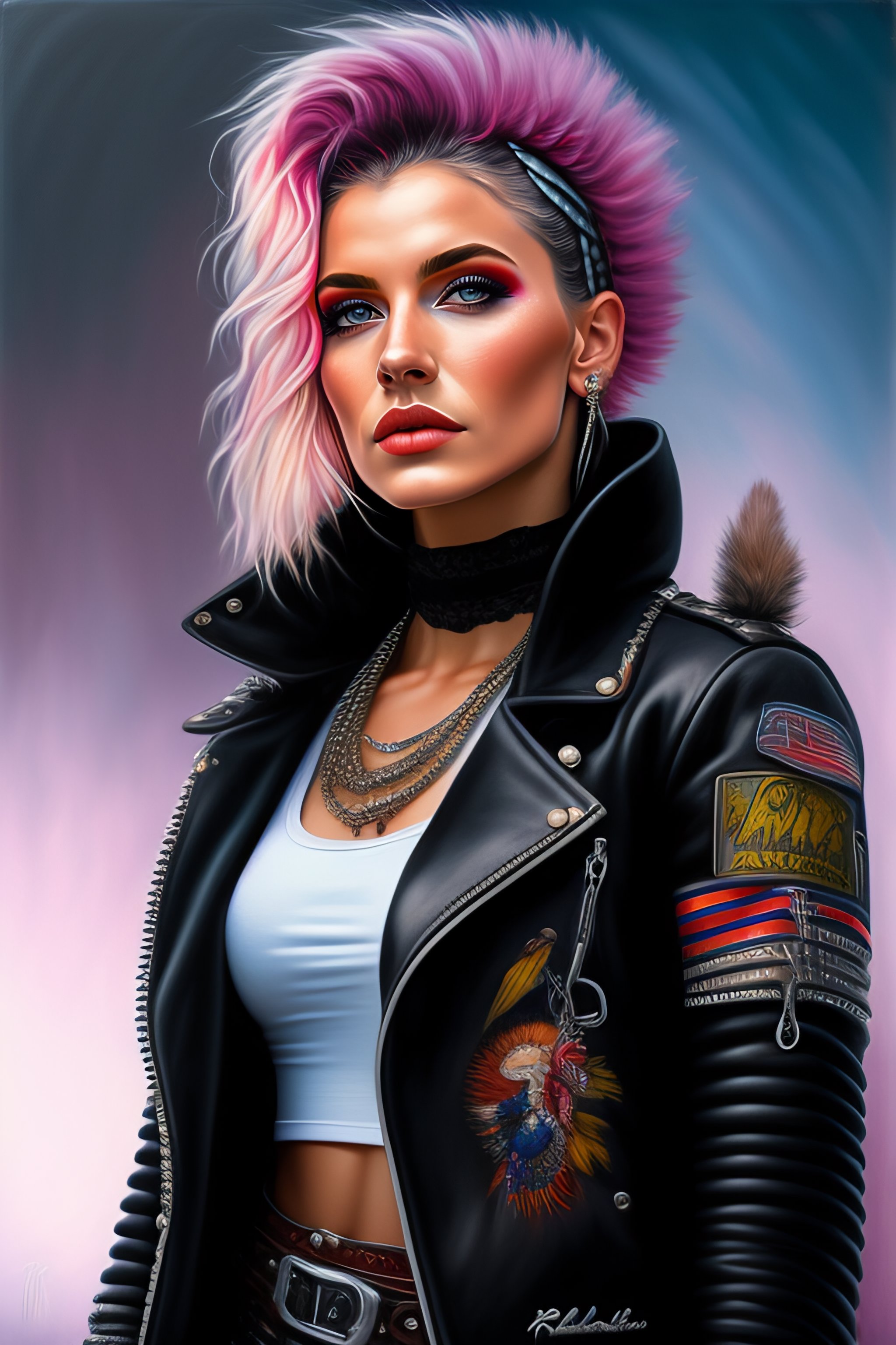 Lexica - Cute punk rock Lula, mad max jacket, renaissance, cables on ...