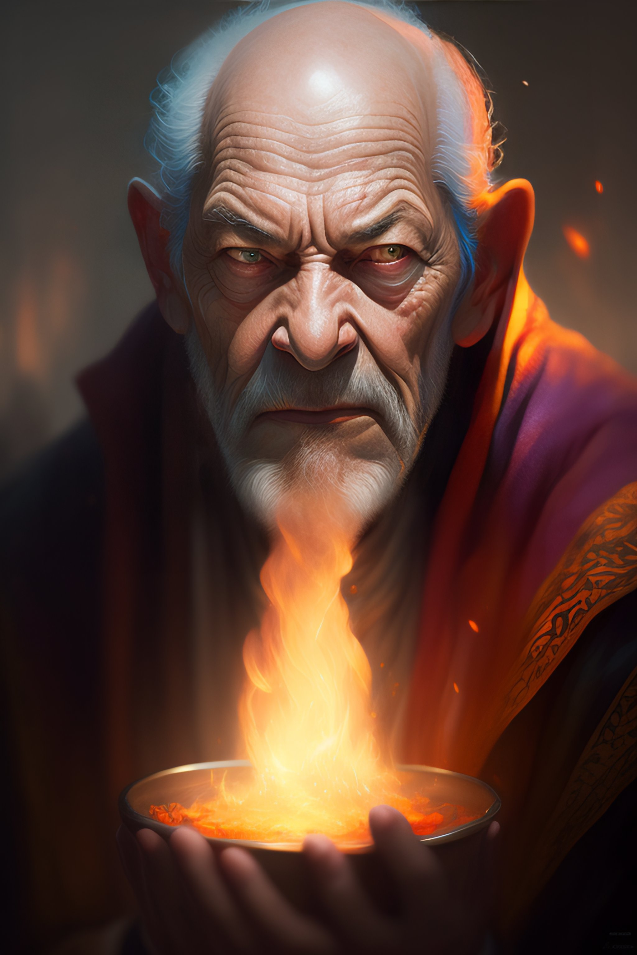 Lexica - Evil warlock, Portrait of Old mage, evil!!!!, wrinkled, Andy ...