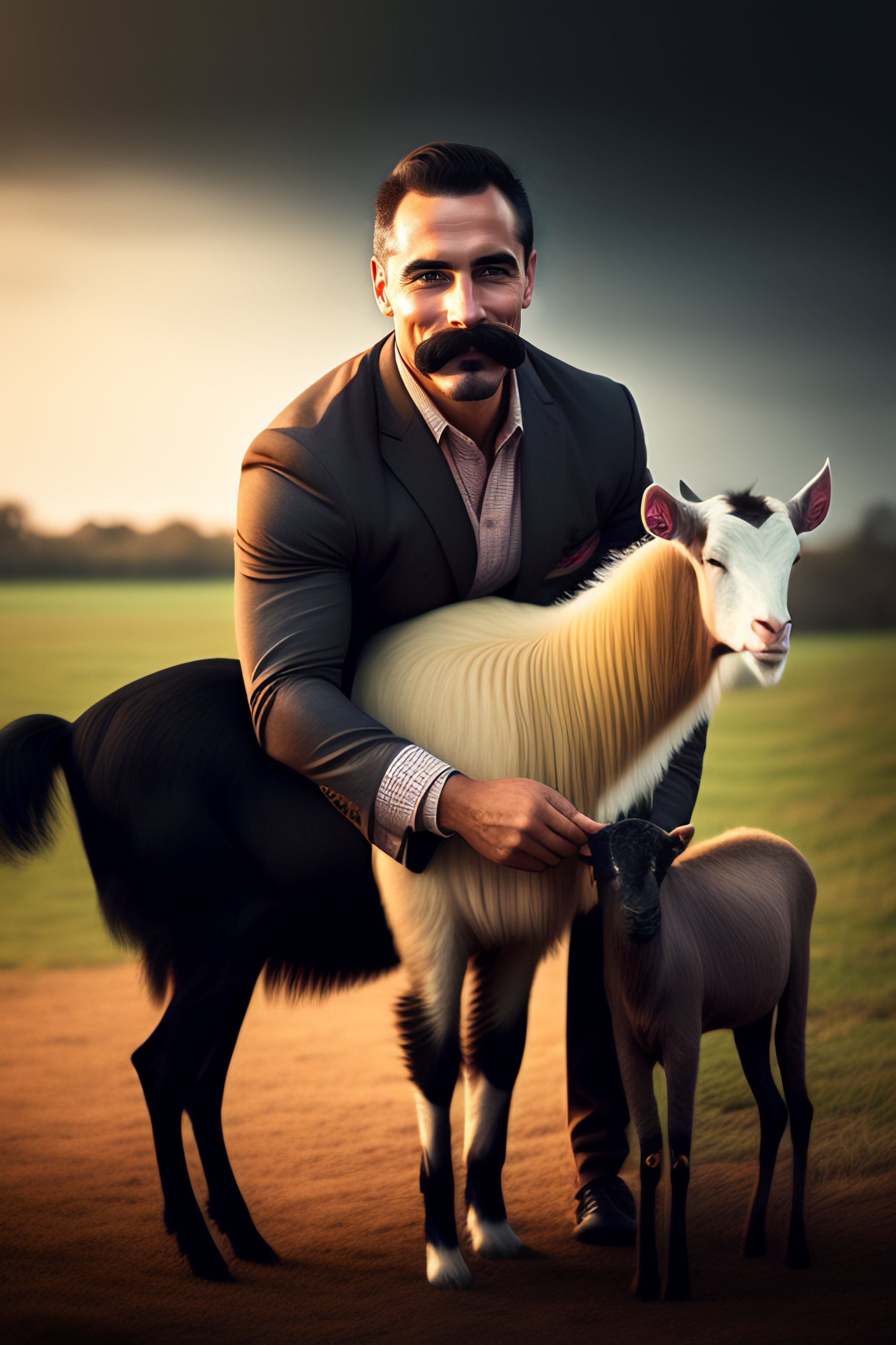 Lexica - An hairless dude with a moustache and no goatee playing with a ...