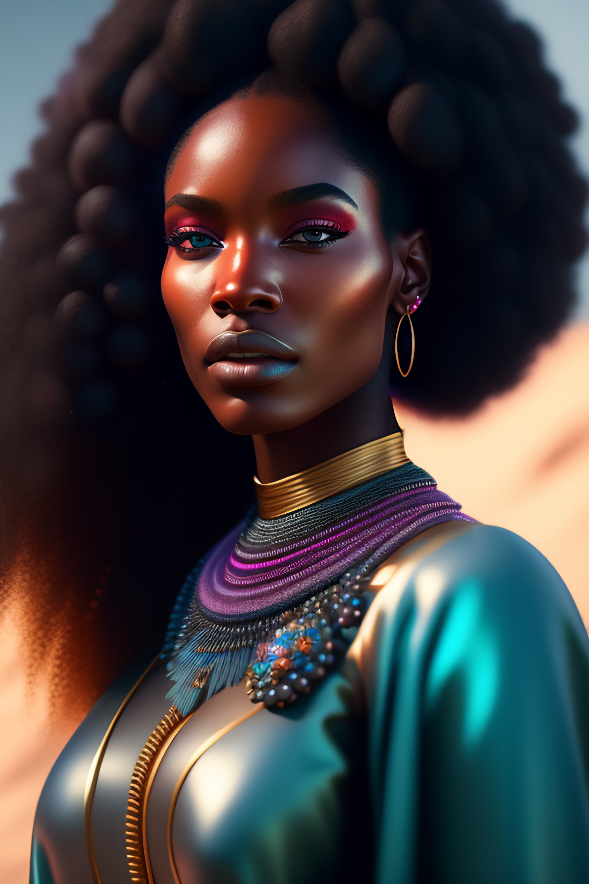 Lexica - Portrait Beautiful African black woman, Regal, elegant ...
