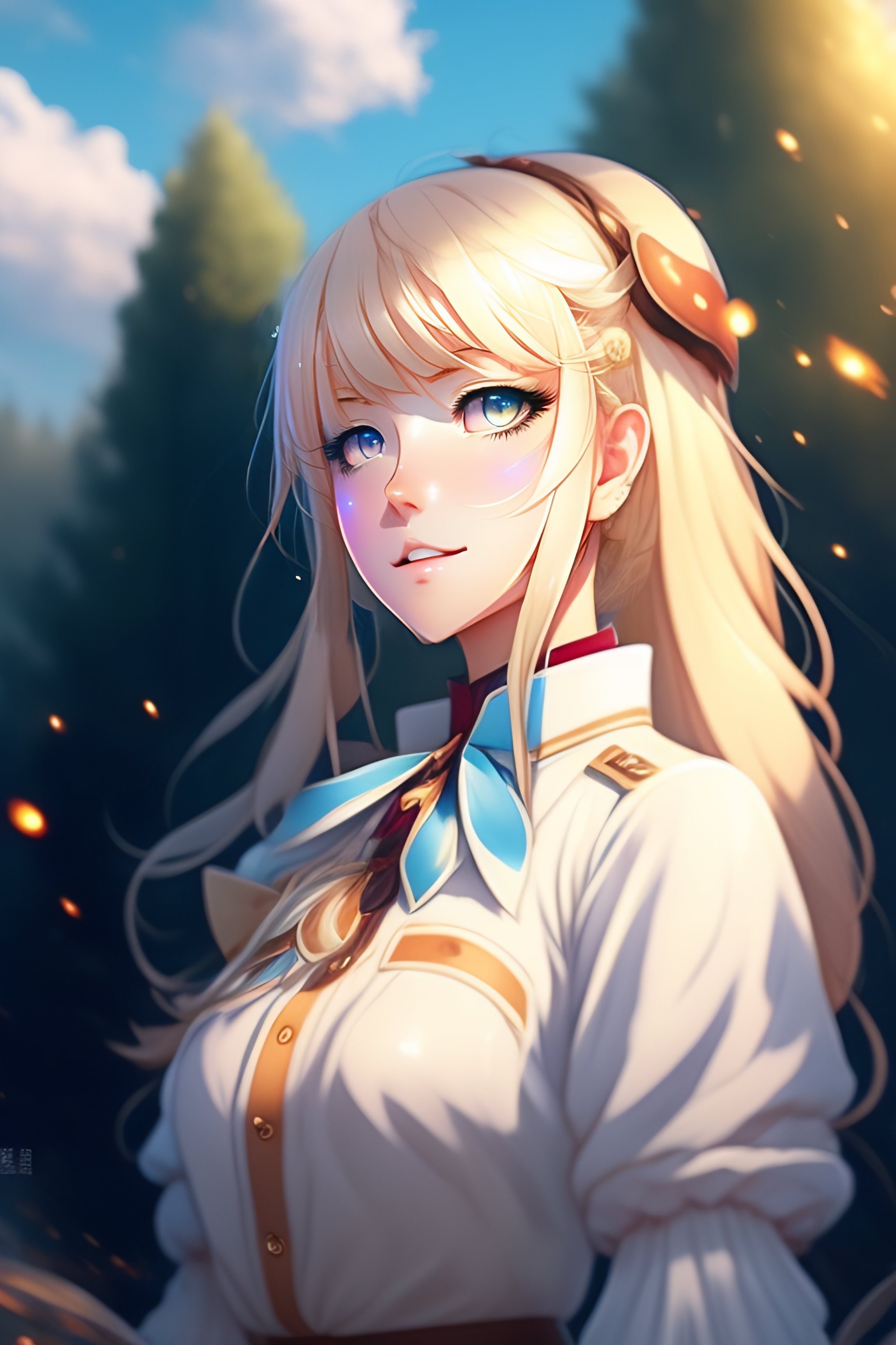 Lexica - FGO anime girl Blond, long hair, blue eyes and a pretty smile ...