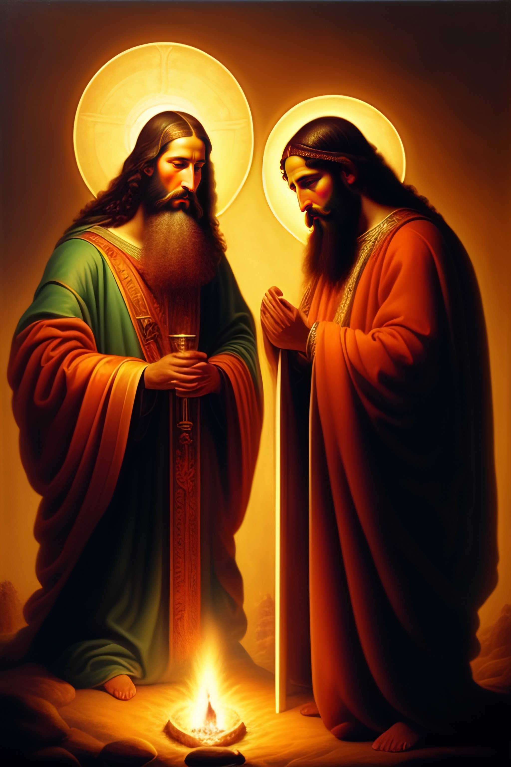 Lexica - Three wise men worshiping Jesus