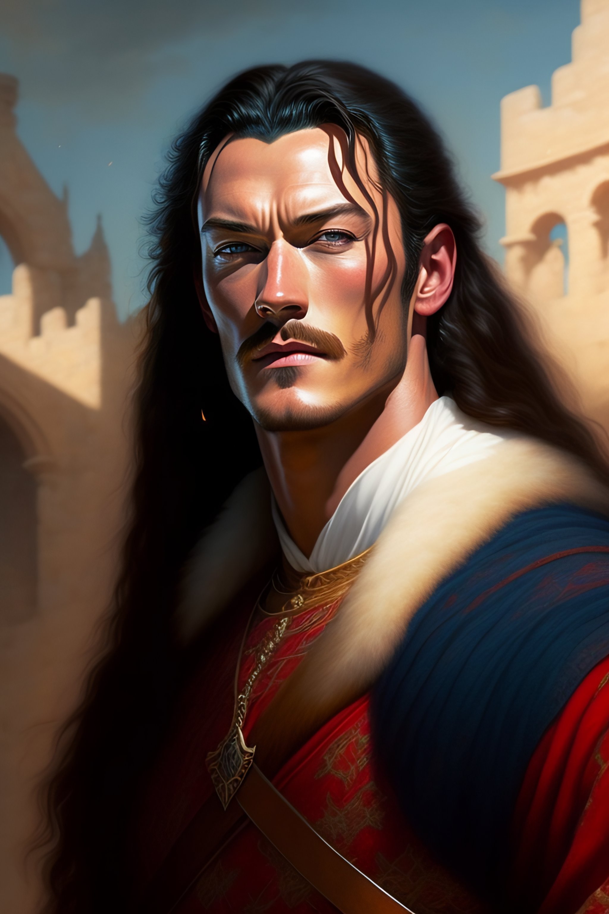 Lexica - Luke evans in medieval style! Pretty face!! concept art, Art ...