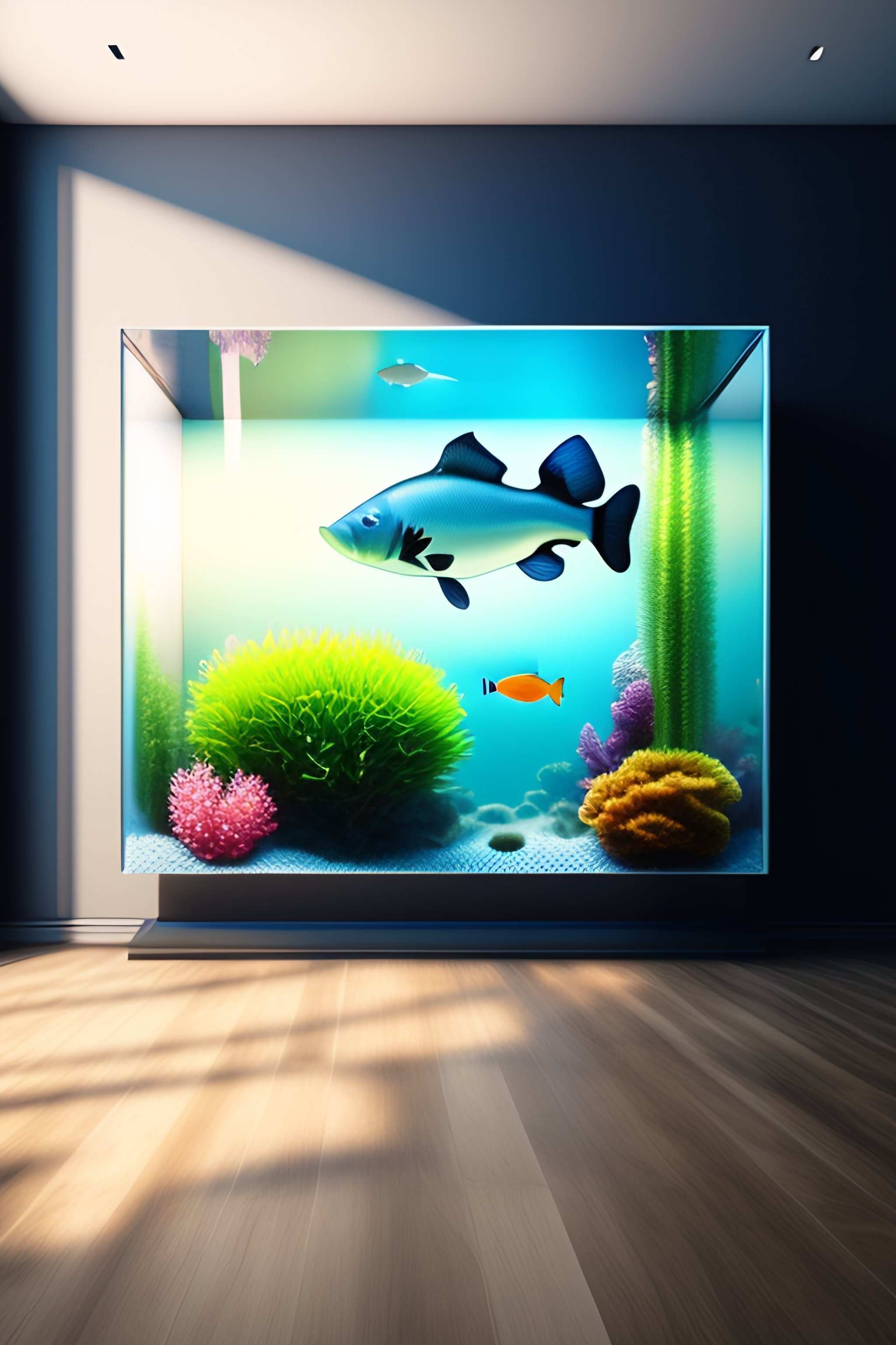 Lexica - Photorealistic aquarium in interior room