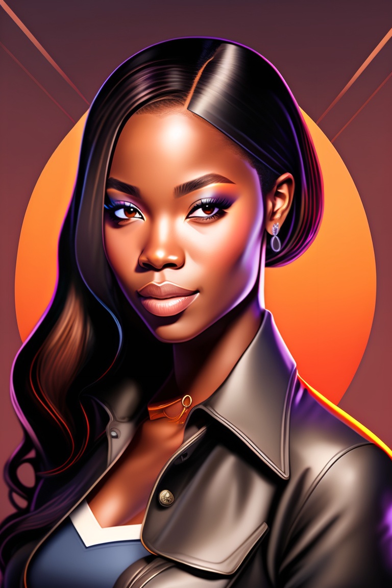 Lexica - Comic book art style portrait of an African American female ...