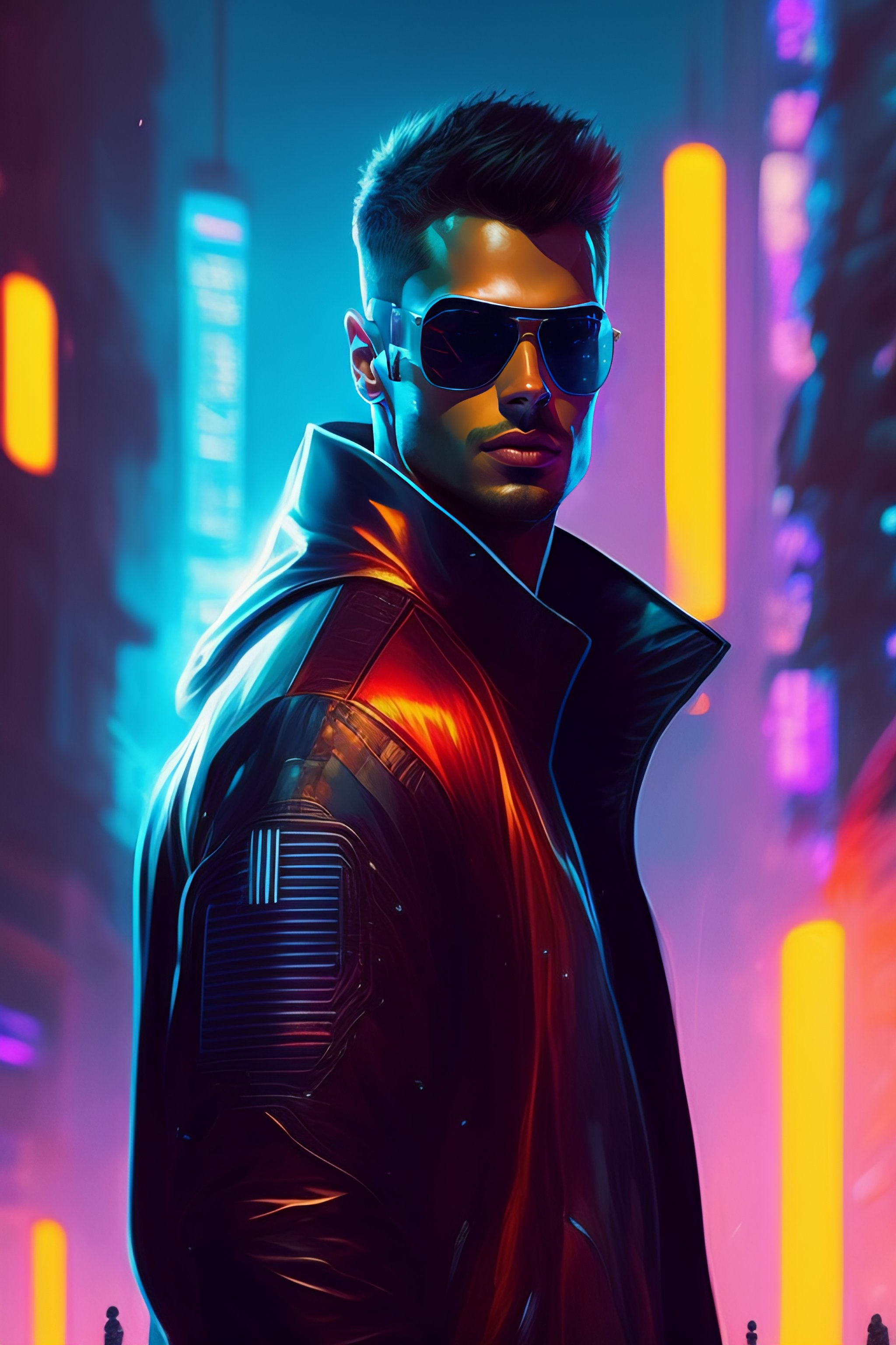 Lexica - Theo james as cyclops and ana de armas, cyberpunk futuristic ...