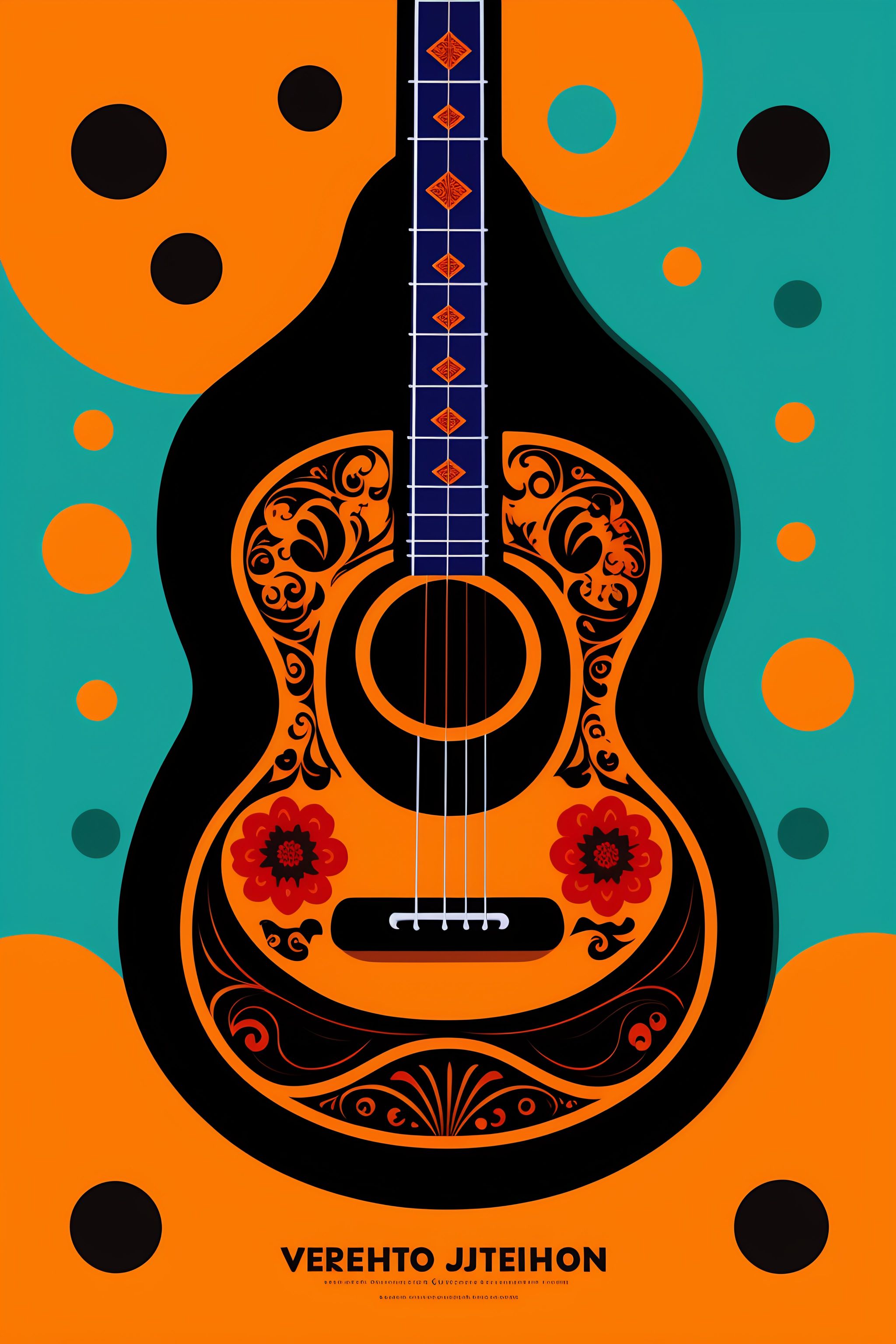 Lexica - Vector flat flyer, flyer flat vector 2d image of a guitar ...