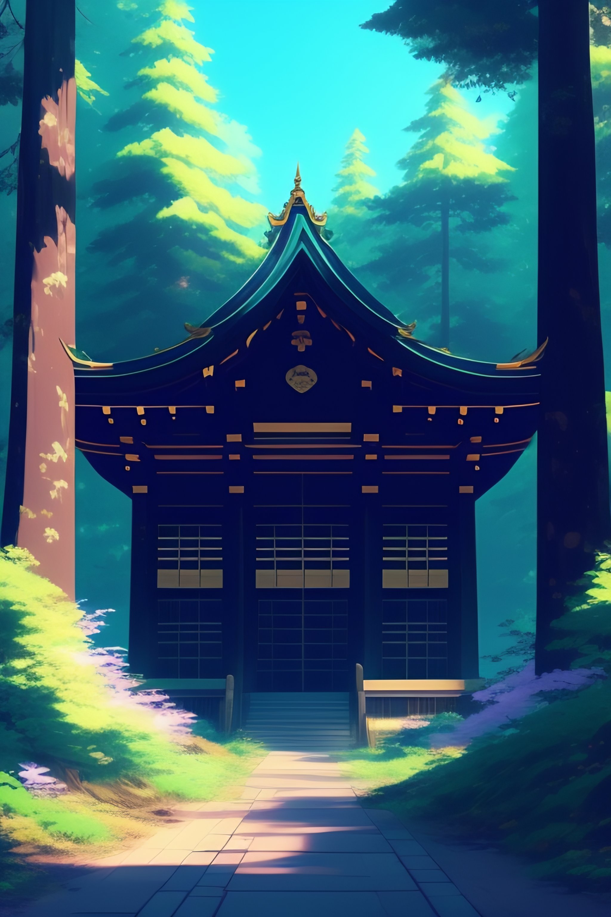 Lexica - Anime key visual of a empty abandoned library in a forest ...