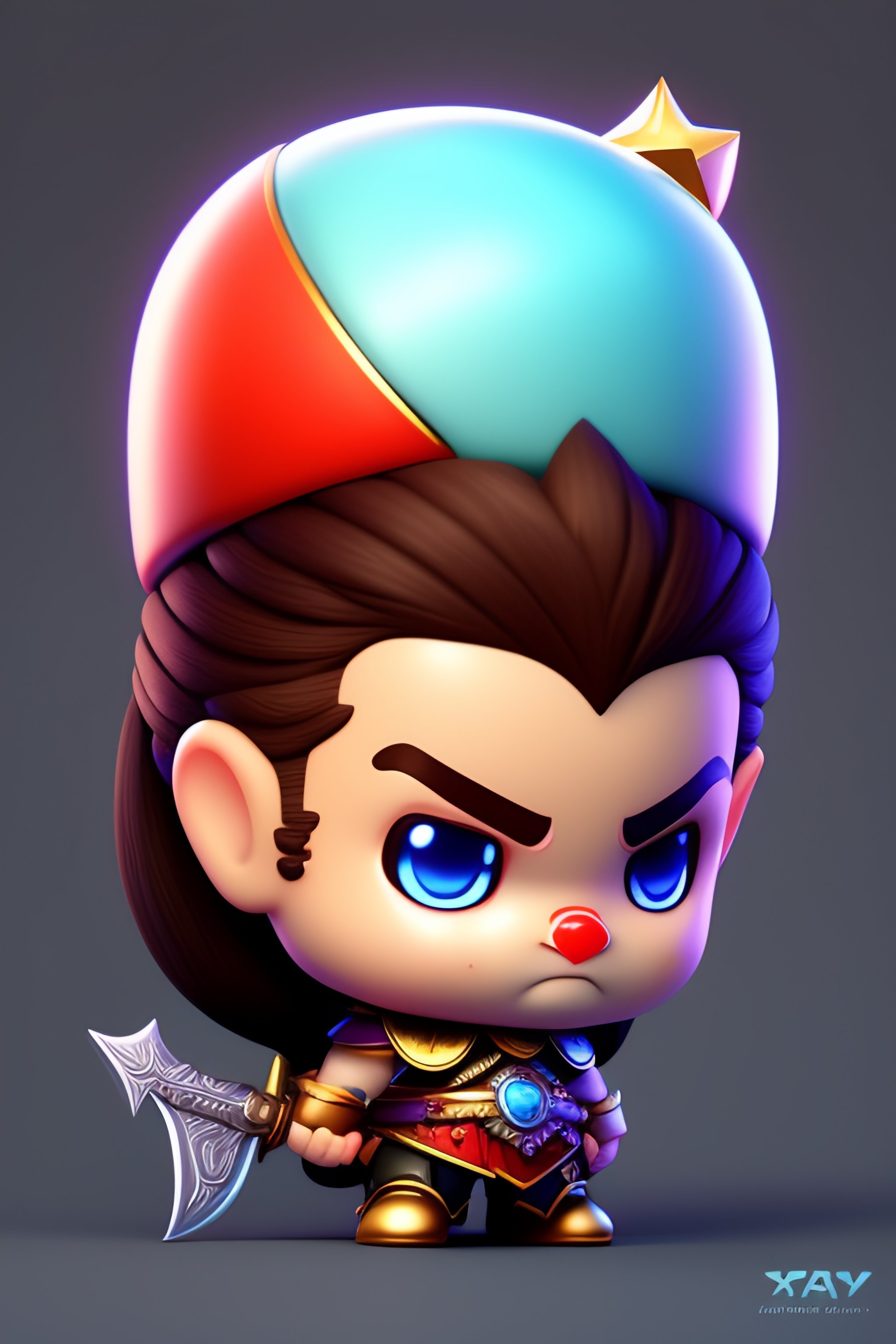 Lexica - Cute and adorable cartoon fluffy baby god of war kratos ...