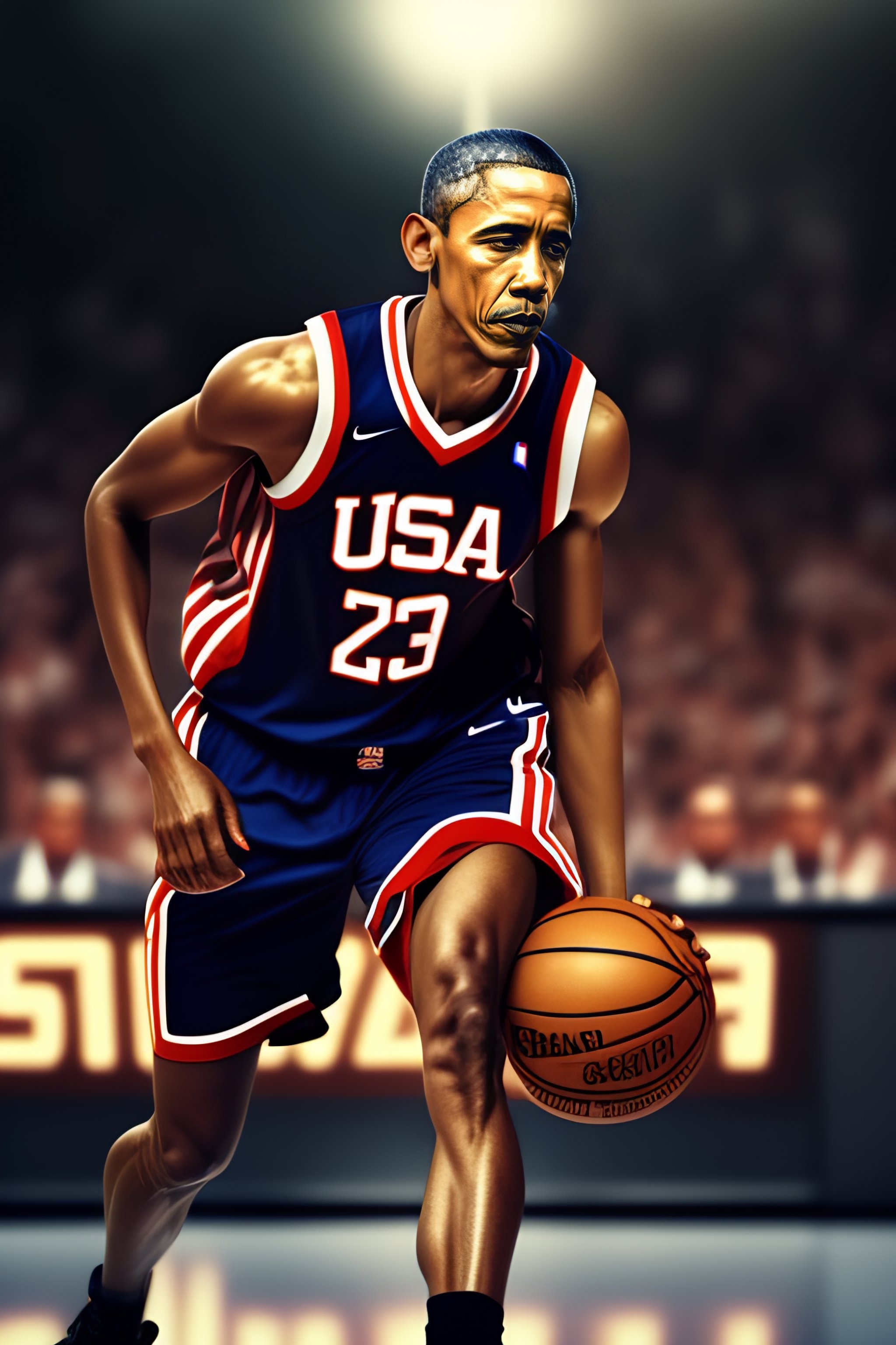 Lexica - Barack obama dunking a basketball hyper realistic jersey says ...