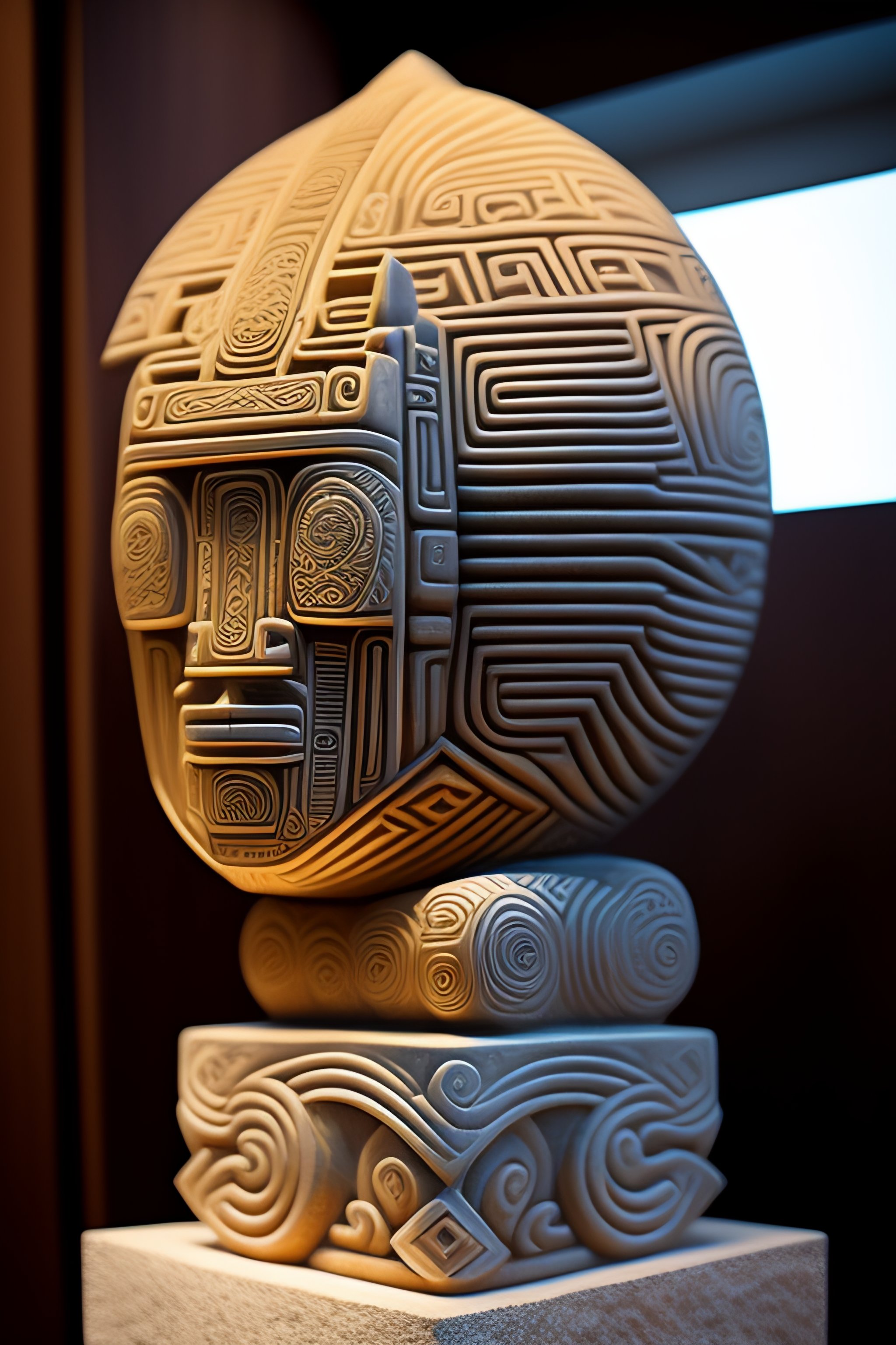 Lexica - Intricate stone sculpture of a mix of abstract, alien, cubist ...