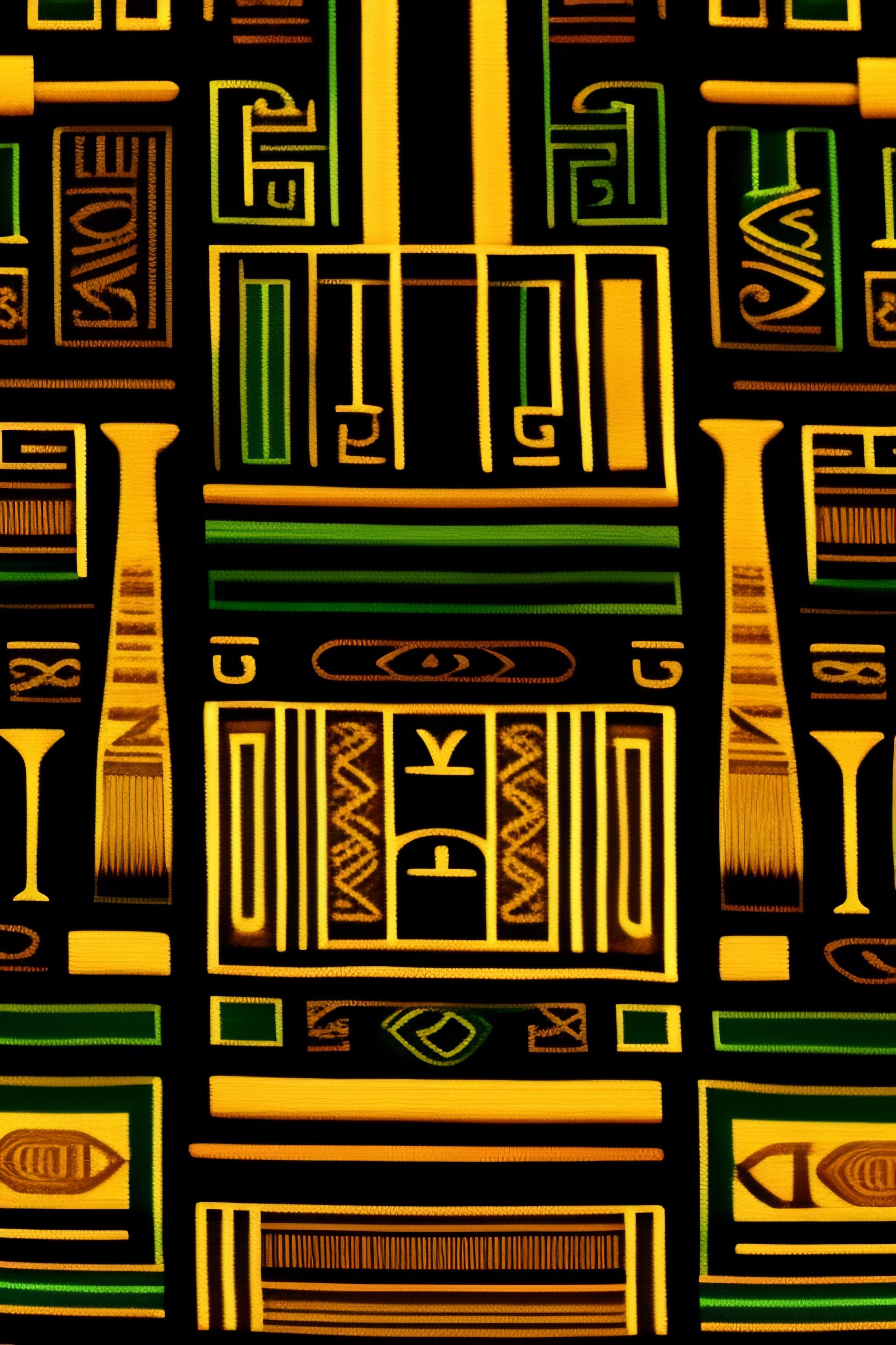 Lexica - Image of African fabric with gold, black, green, Kemet Egypt ...