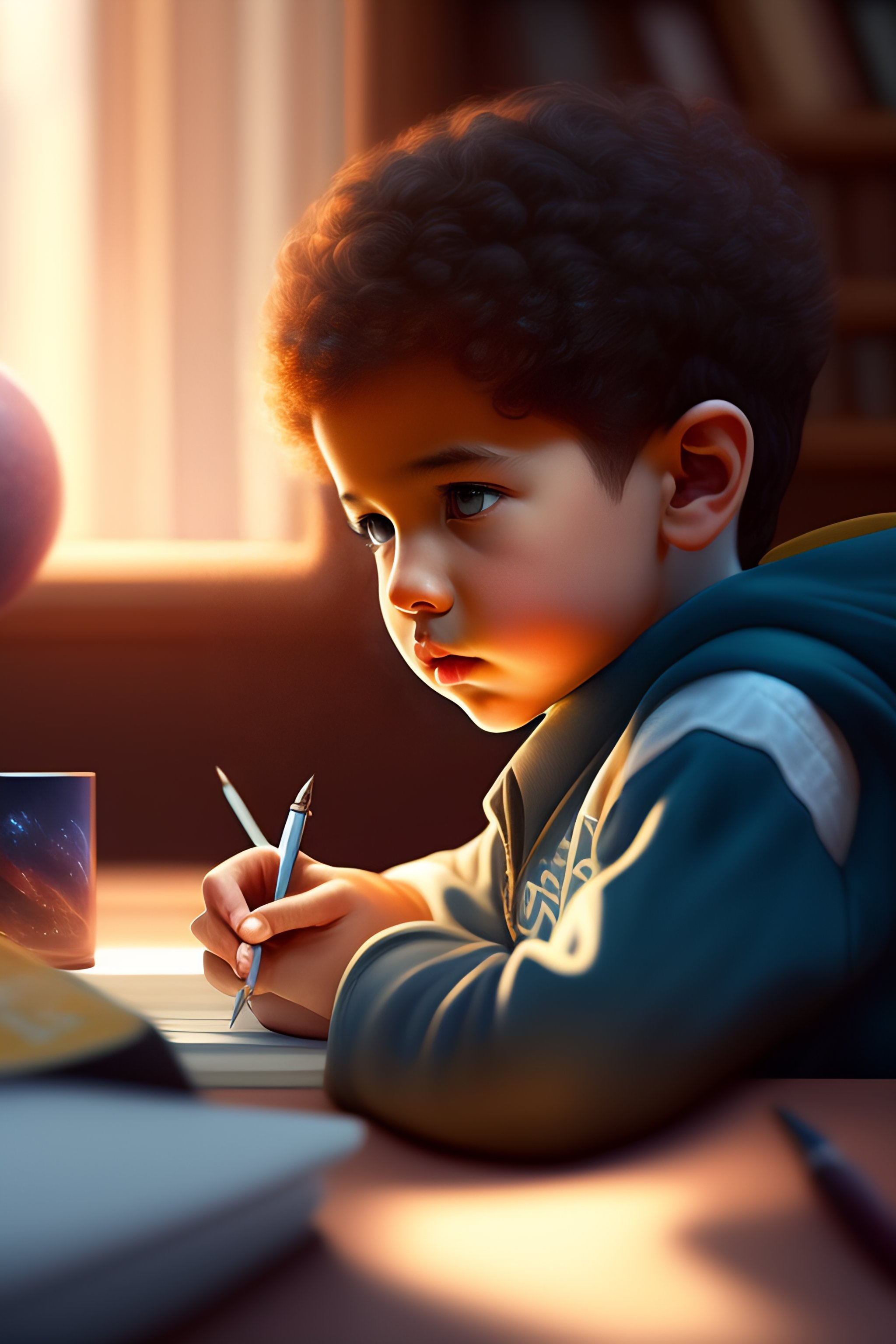 Lexica - A young kid writing on a notepad, lil dicky, highly detailed, digital painting ...