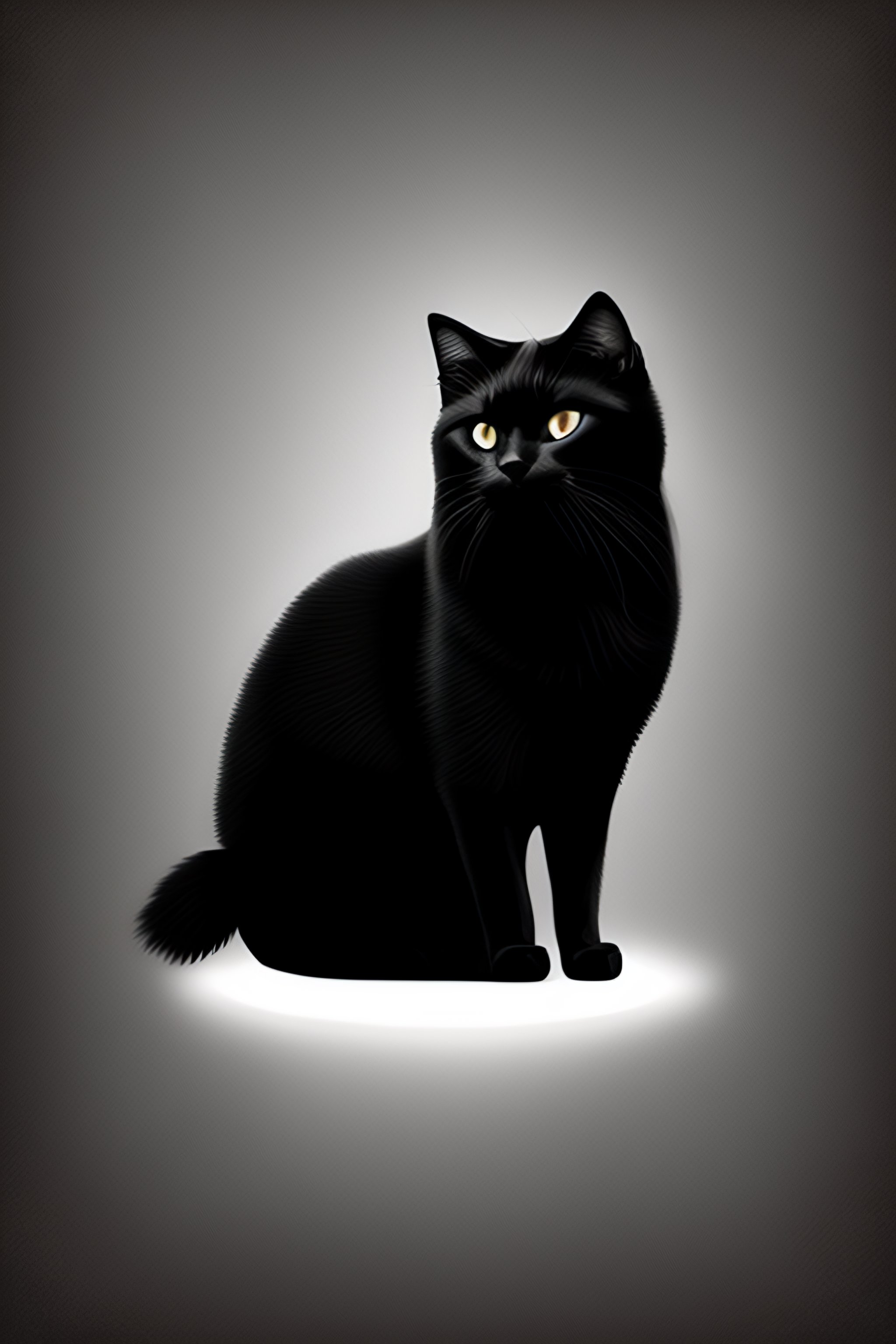 Lexica - Anime cute simple all black cat in an full grey background ...