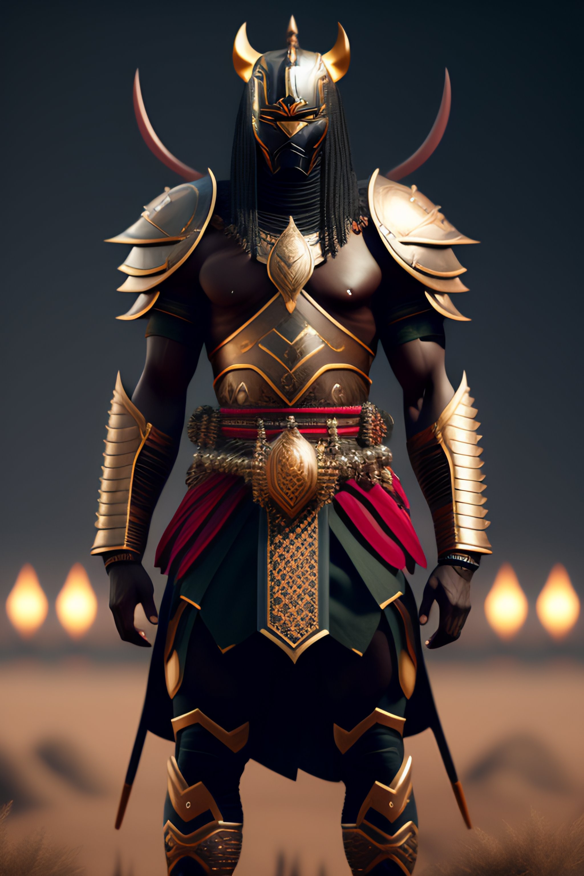 Lexica - A Wakanda warrior wearing Japanese samurai style armor, mixed ...