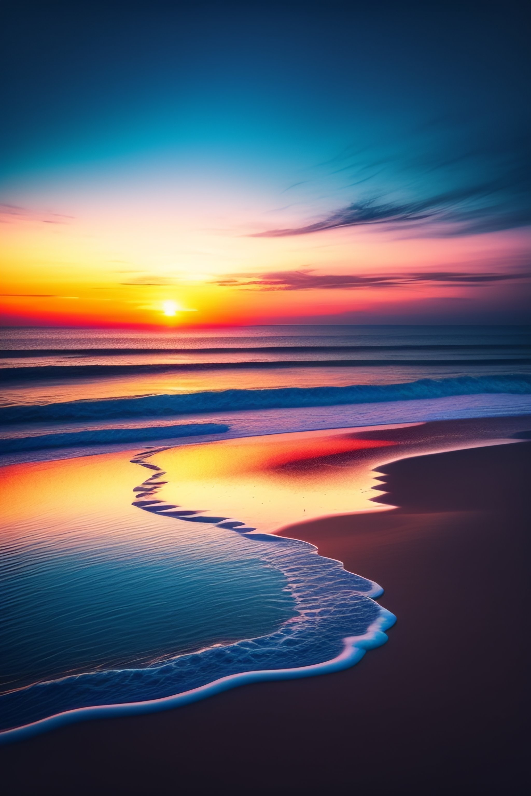 Lexica - Peaceful place.beach.a beautiful sky with a sunset.beautiful ...