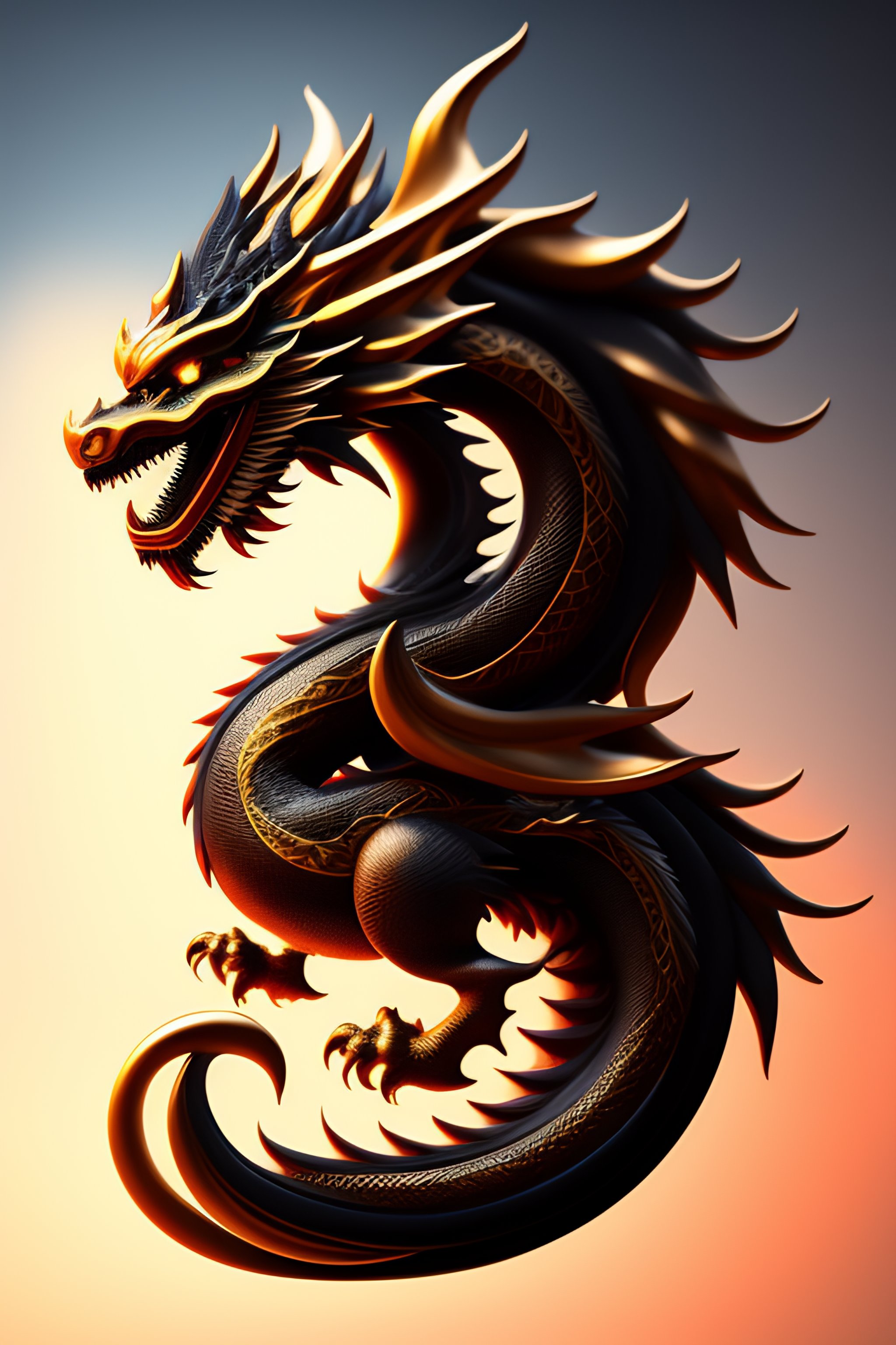 Lexica - A tribal Chinese dragon tattoo by Eiichiro Oda, high poly ...