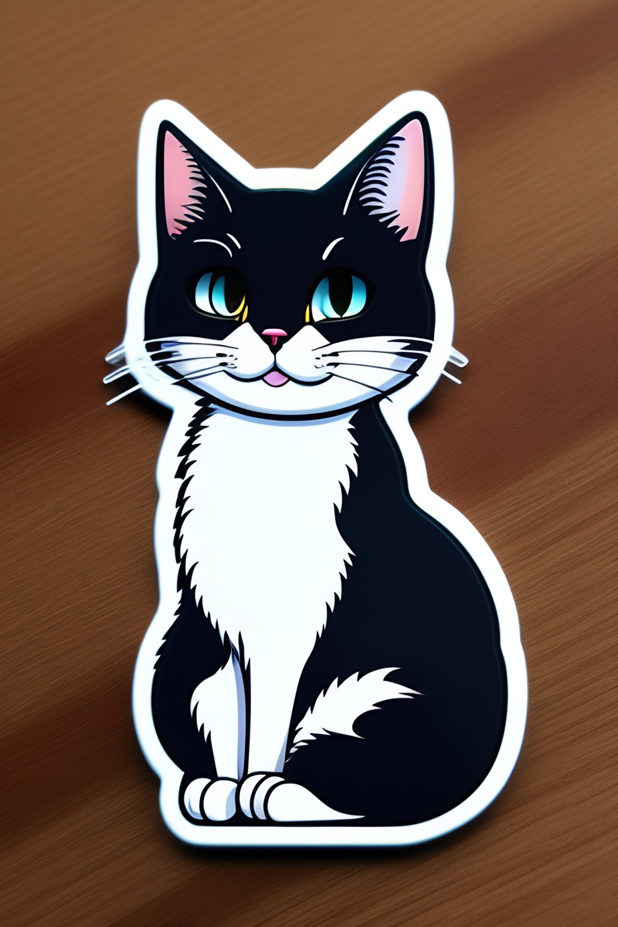 Lexica - Cute cartoon cat sticker, anime style,