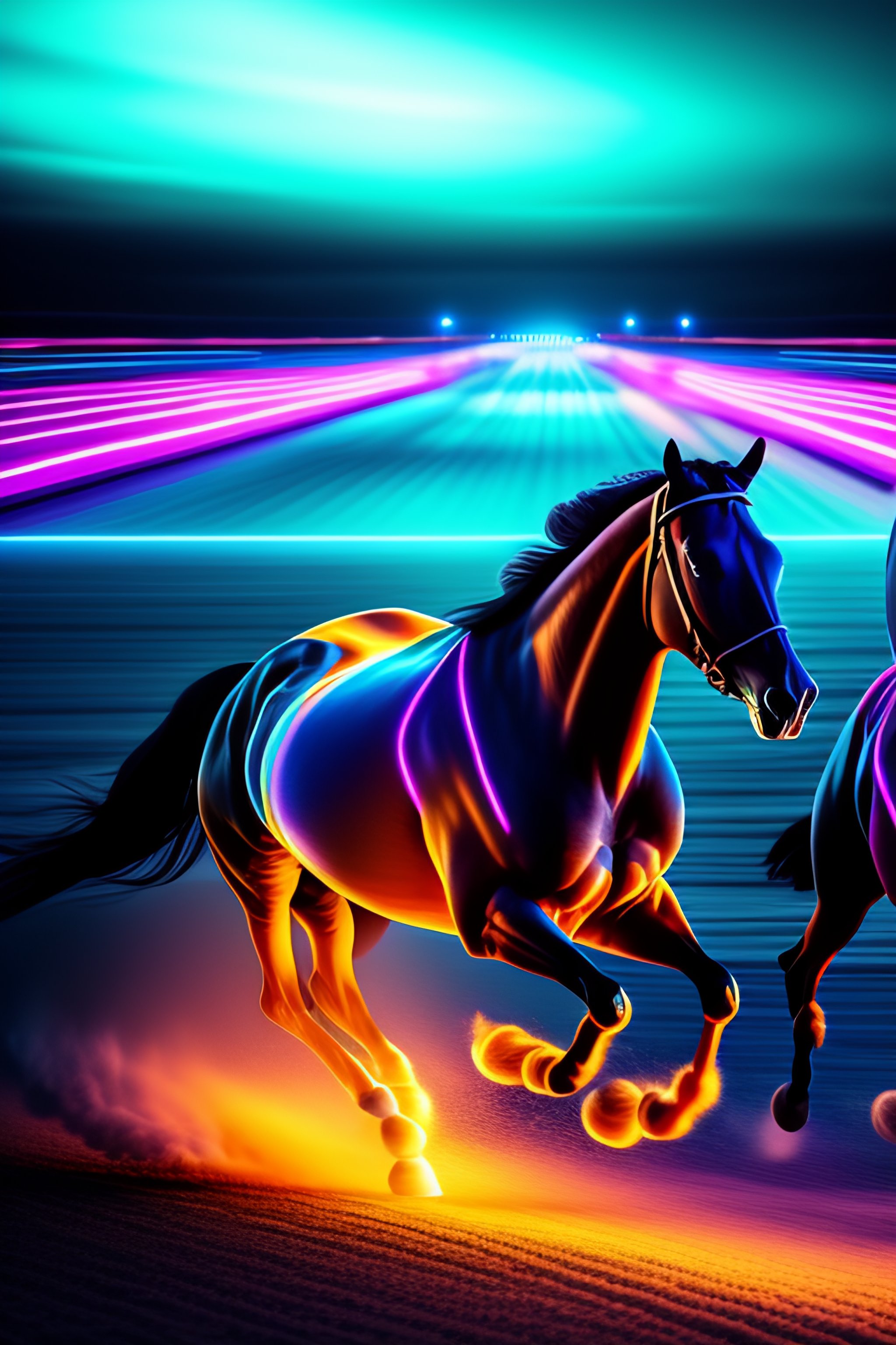 Lexica - High quality race of many horses racing other horses in a ...