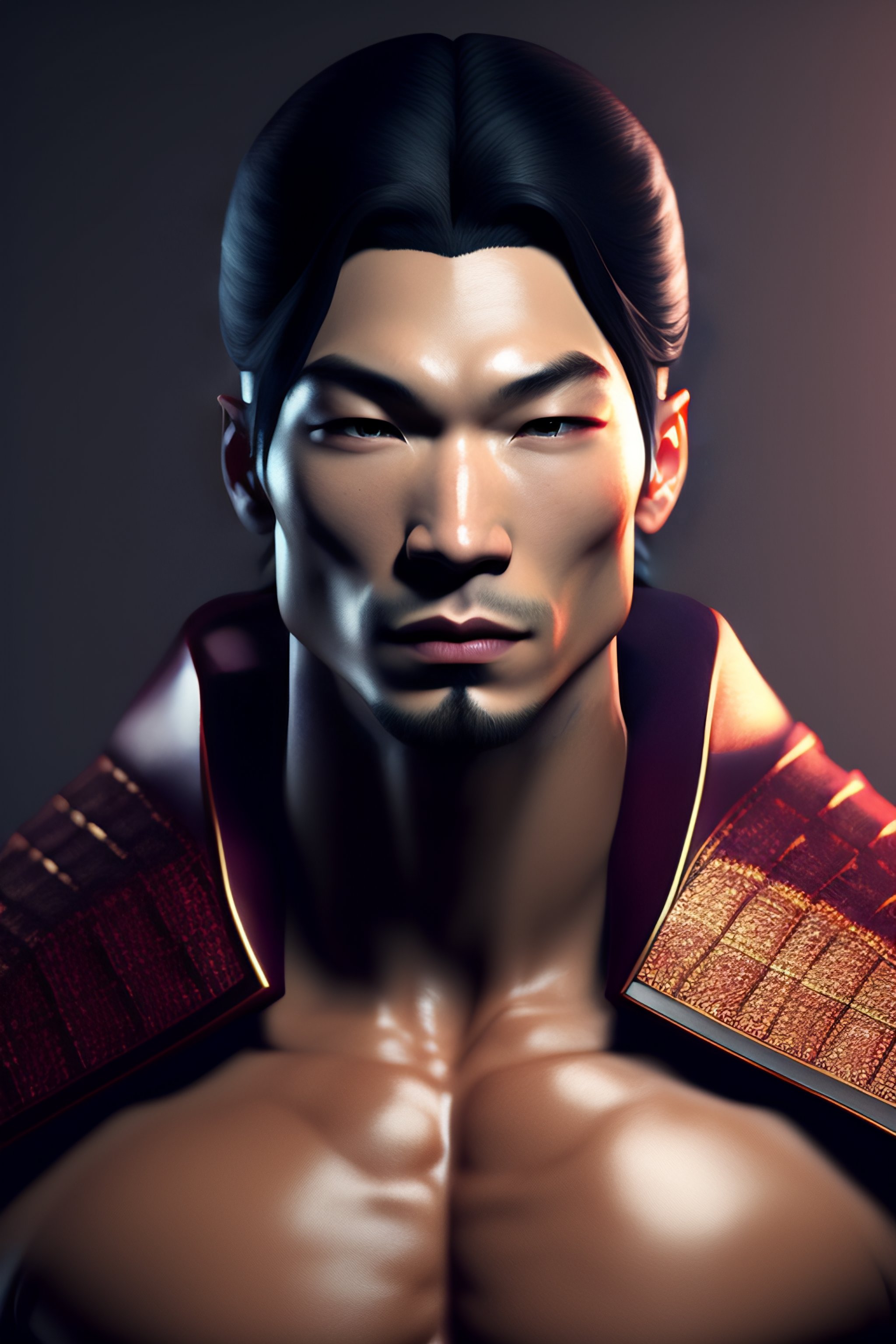 Lexica - Potrait of thin super muscular ezra miller as samurai , muscle ...