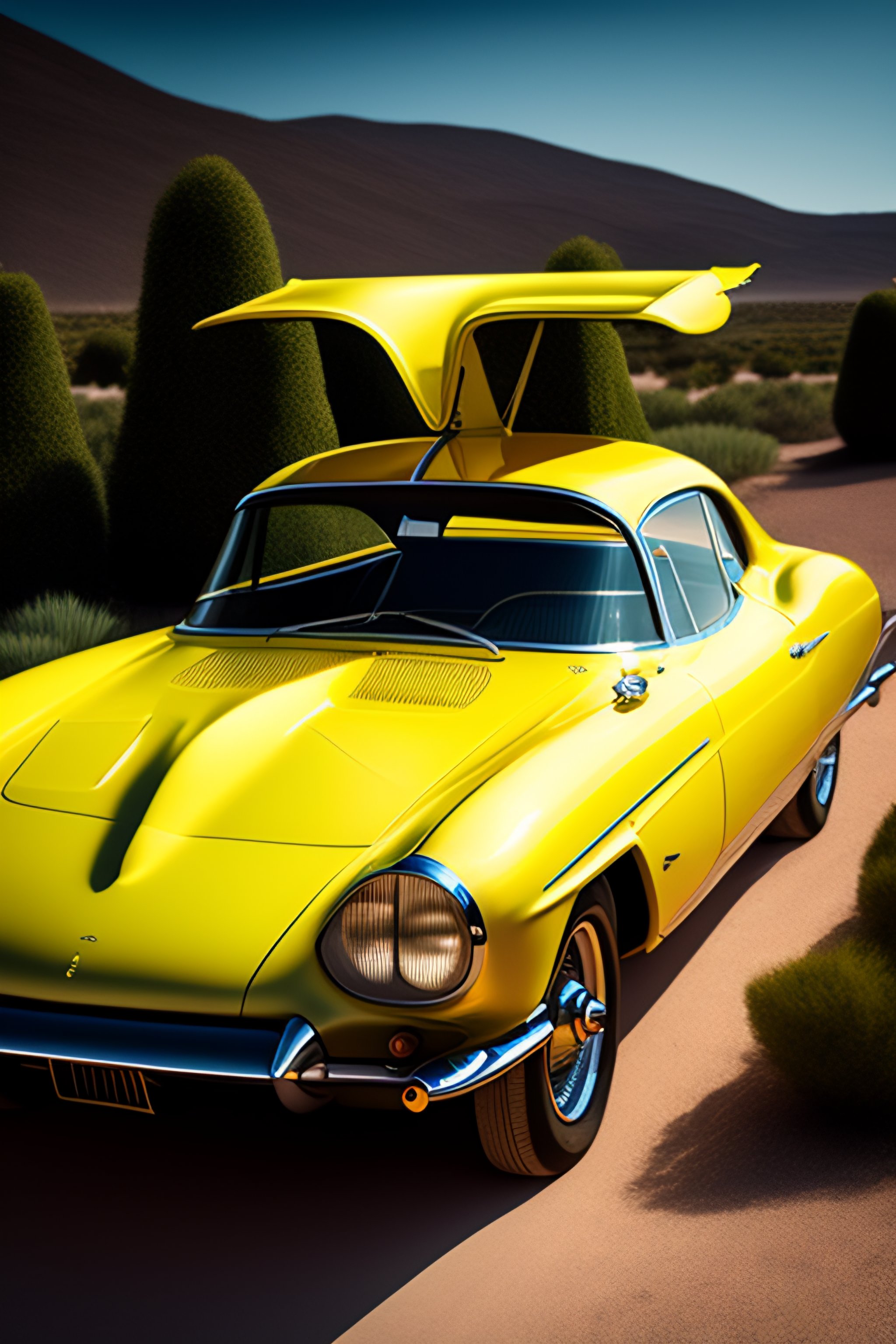 Lexica - Elon musk in a yellow old car