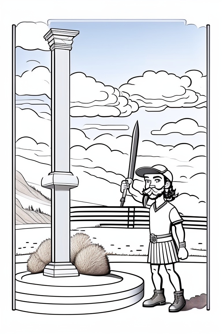 Lexica - David and goliath bible in cartoon for children to color ...