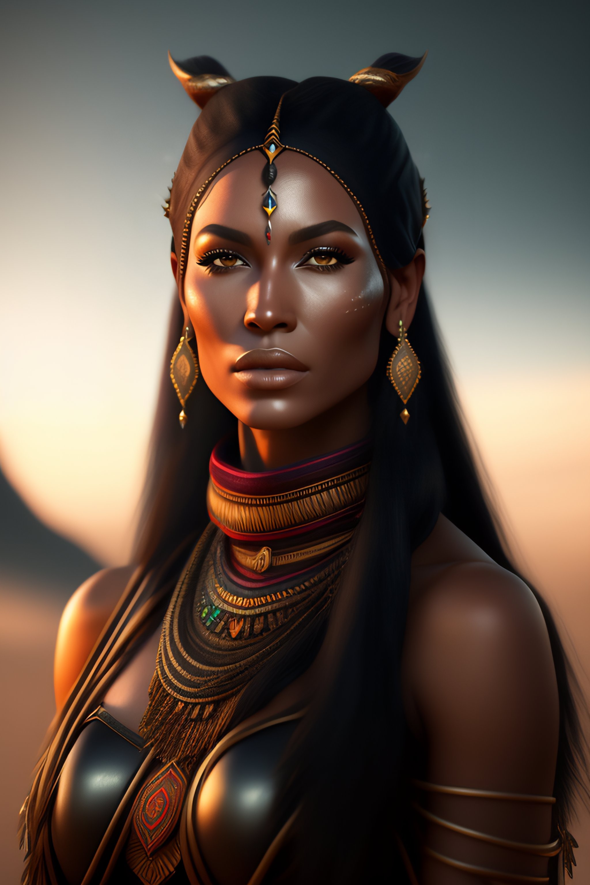 Lexica - Tribal huntress character art in blender cycles,4k, vray ...