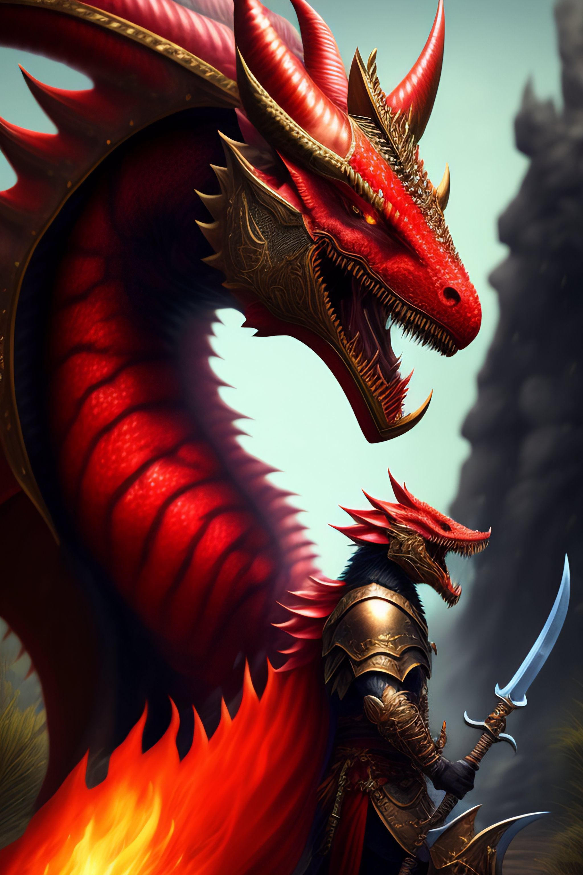 Lexica - Rathalos attacking and hunters with a big sword, d & d fire ...