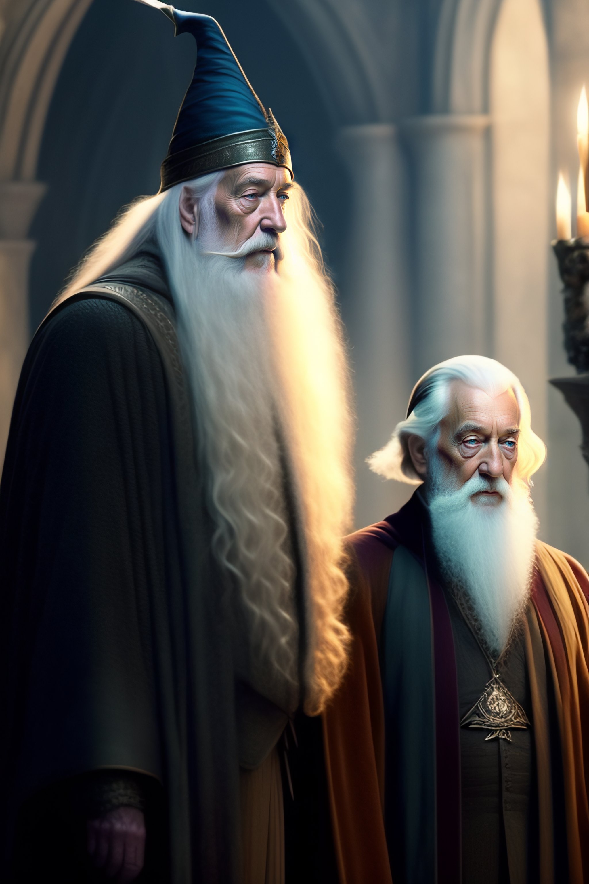 Lexica - Dumbledore and Gandalf standing front to each other, little ...