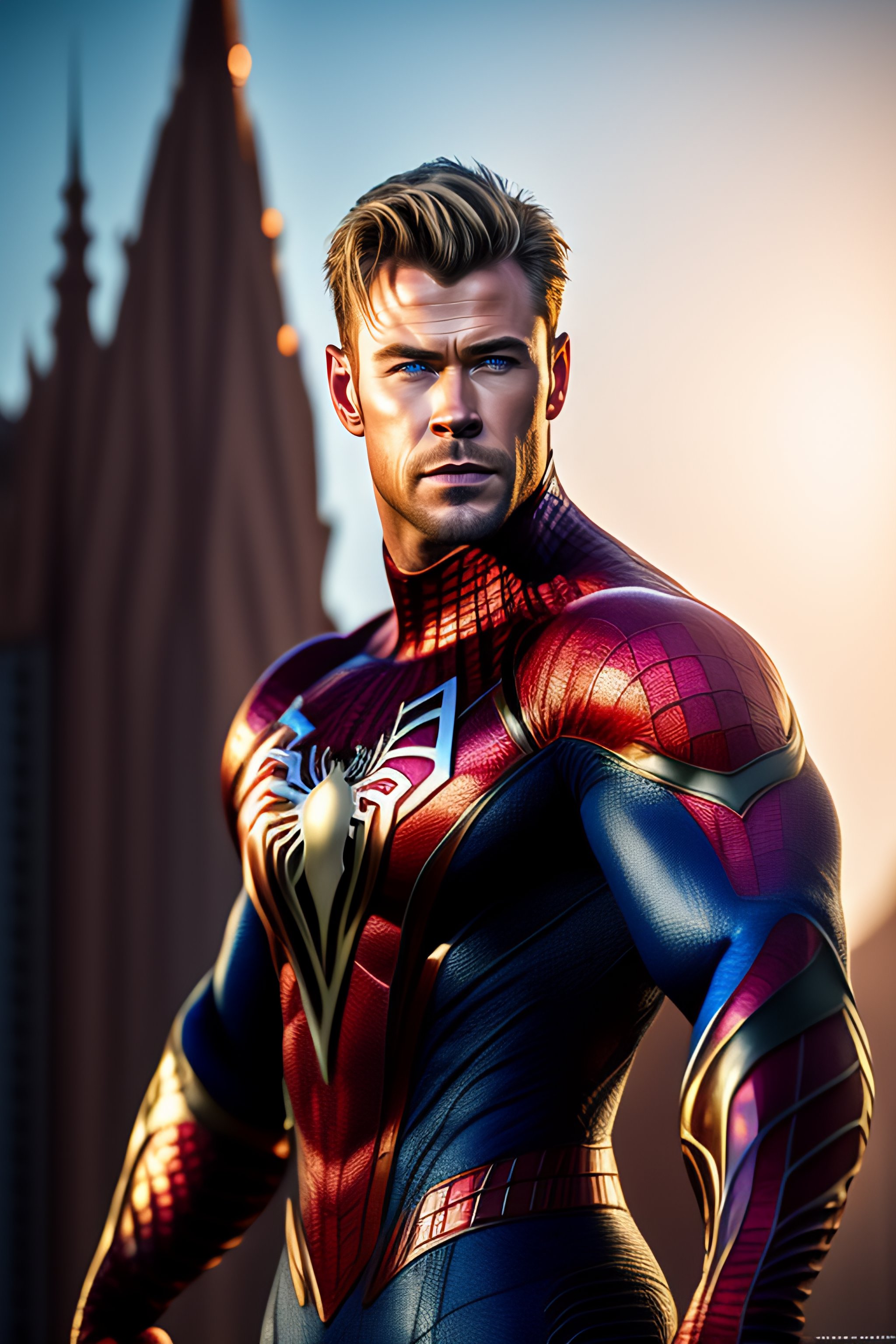 Lexica - Chris hemsworth as the spiderman, ripped with big muscles, no ...