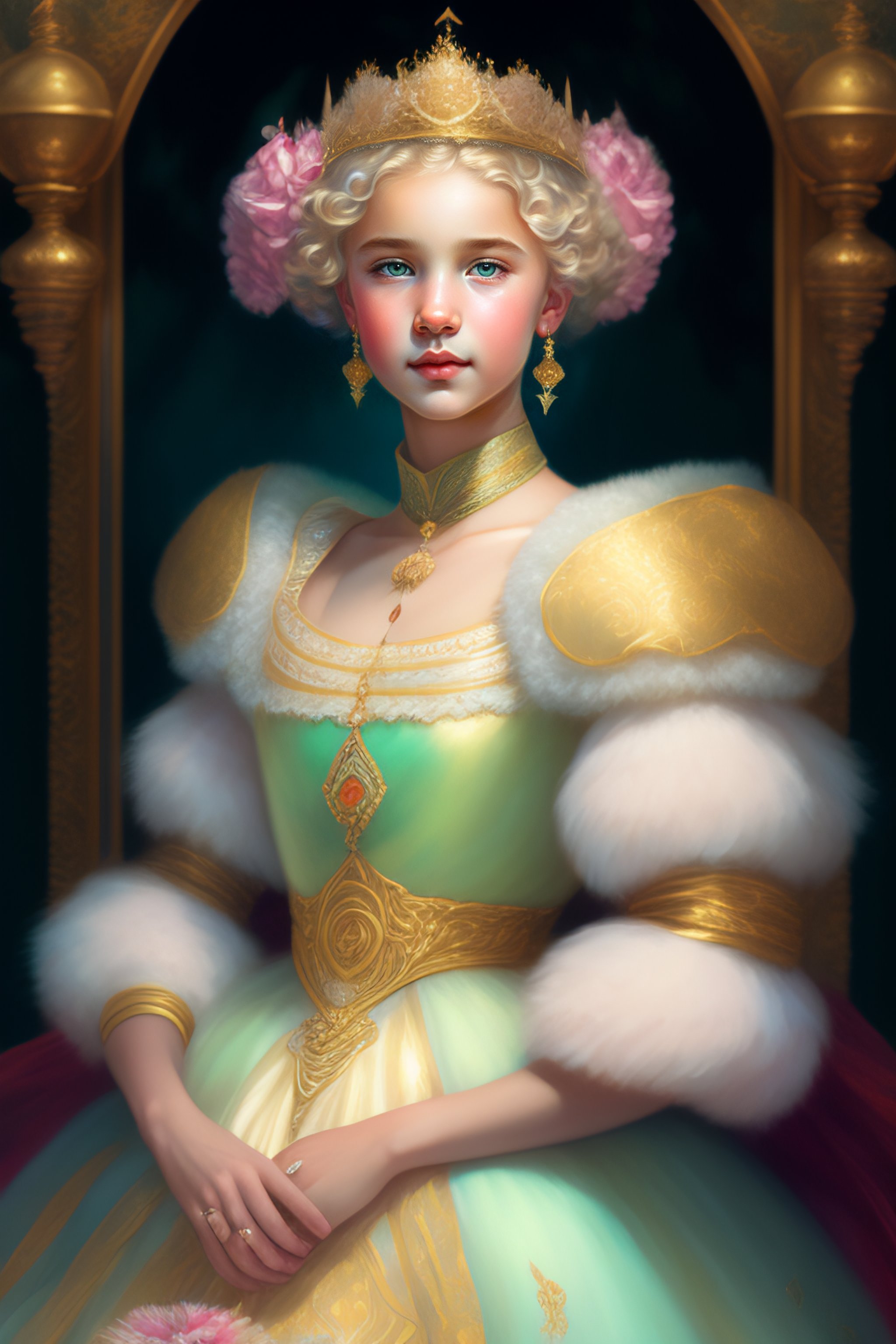 Lexica - Highly detailed venetian rococo portrait of a short hair blond ...